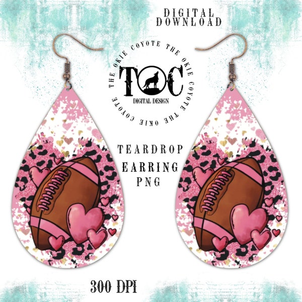 Football Teardrop Earring Png - Etsy