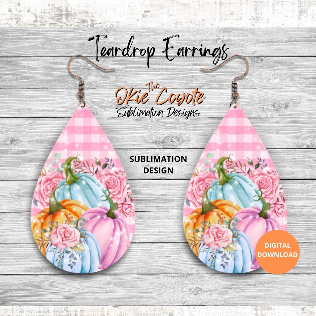 Teardrop Earring Sublimation Template PNG Digital Download - Etsy
