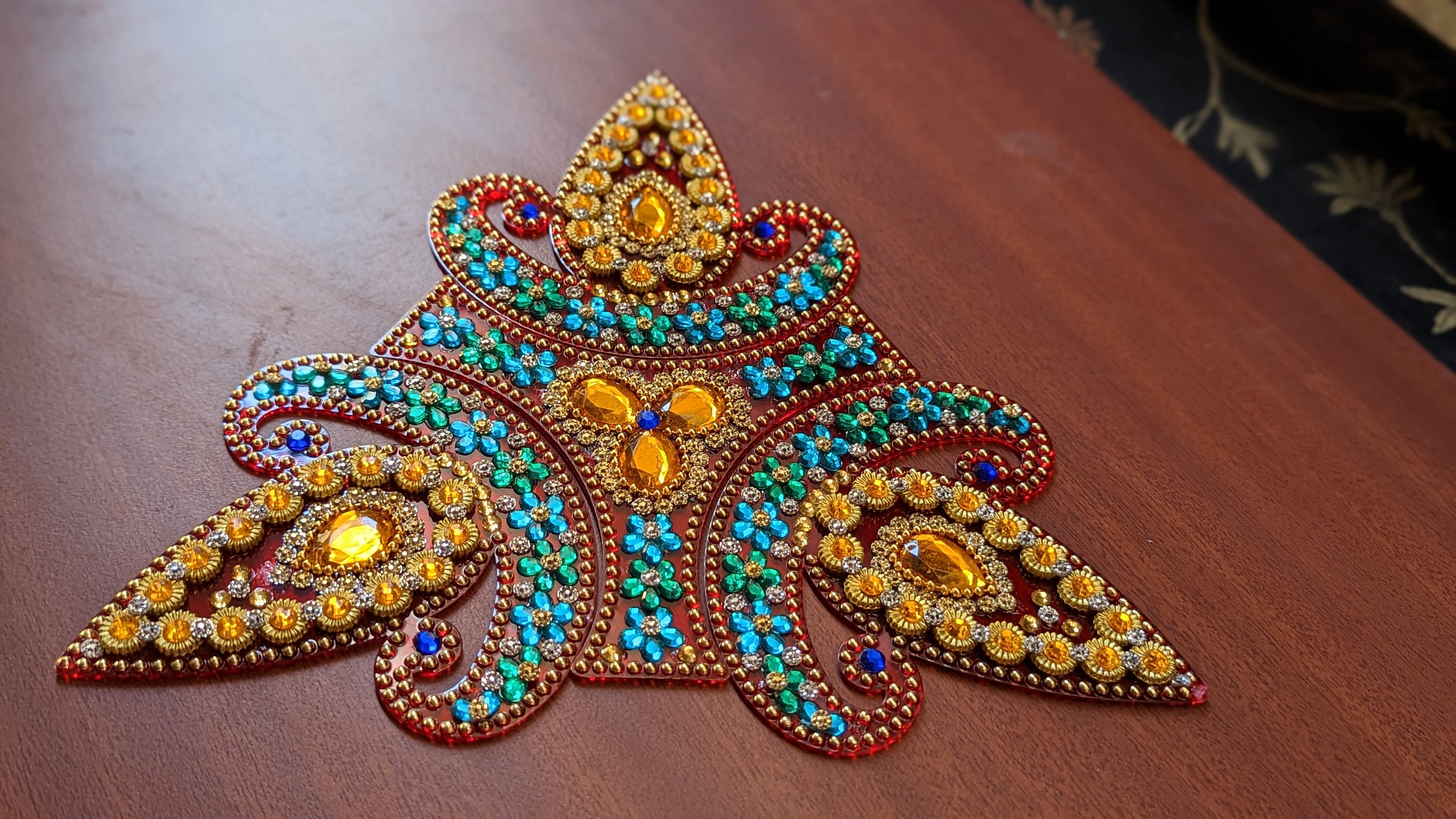 Indian Rangoli,kundan Art,festive Decor,desi Floor Art,navratri Diwali ...