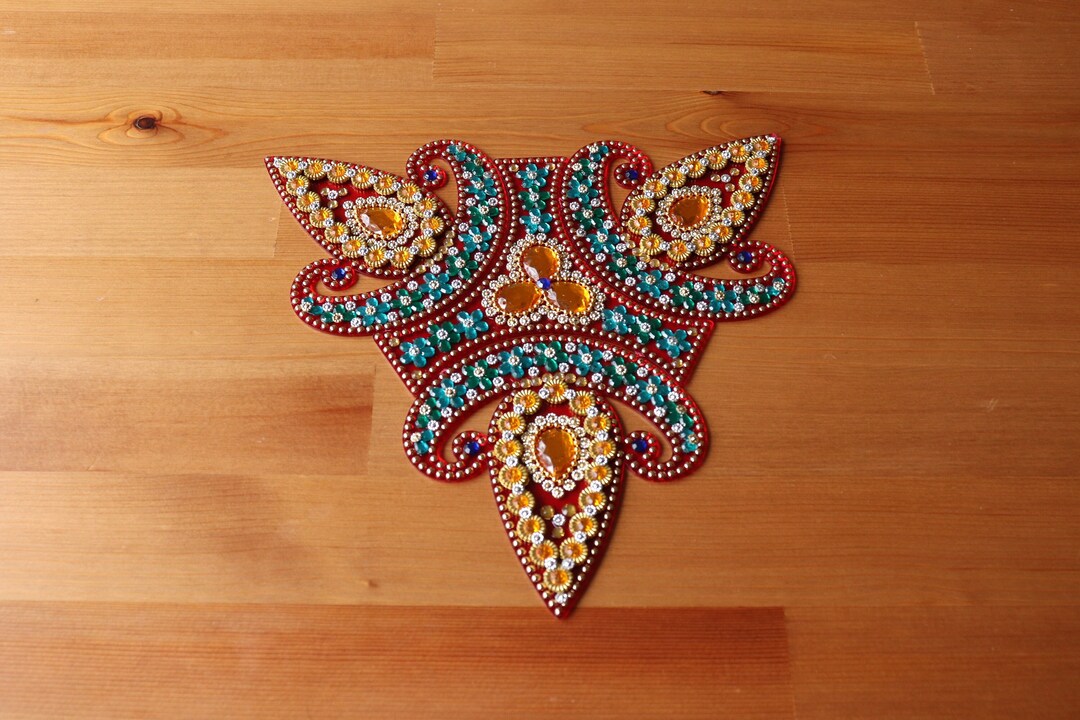 Indian Rangoli,kundan Art,festive Decor,desi Floor Art,navratri Diwali ...