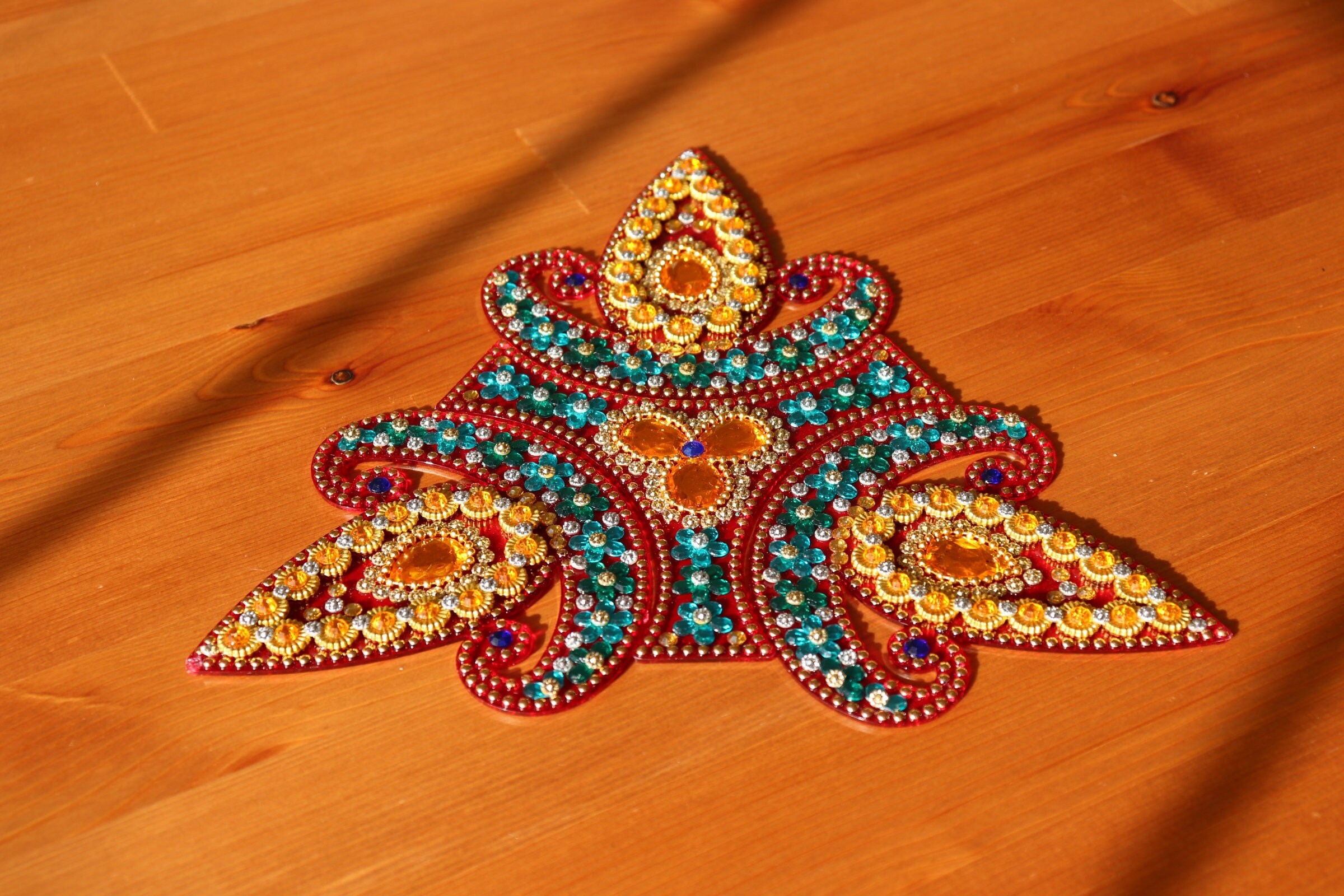 Indian Rangoli,kundan Art,festive Decor,desi Floor Art,navratri Diwali ...