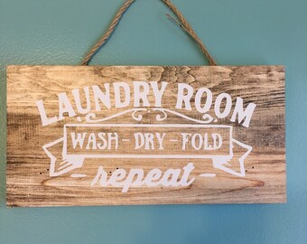 Funny & Cute LAUNDRY ROOM SIGN Wall Hanger Plaque Country Wood - Etsy