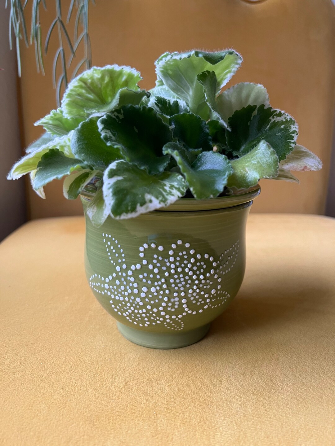 Ceramic Self Watering Planter, Great for African Violets & Begonias, 4 ...
