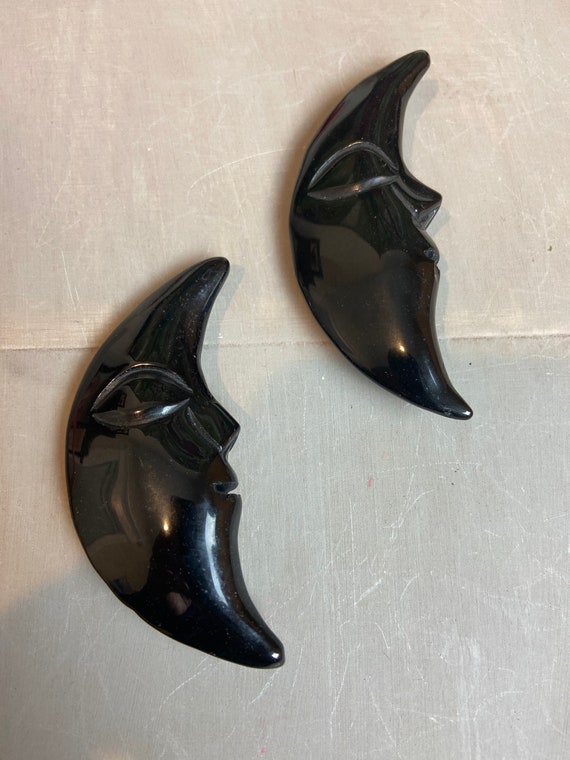 Obsidian Moon Carving | Etsy