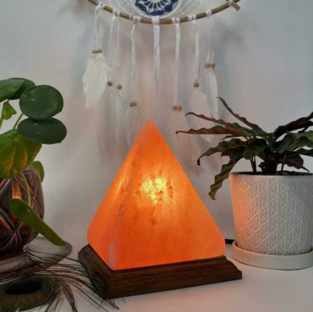 Himalayan Salt Lamp Pyramid - Natural Crystal Night Light - Etsy