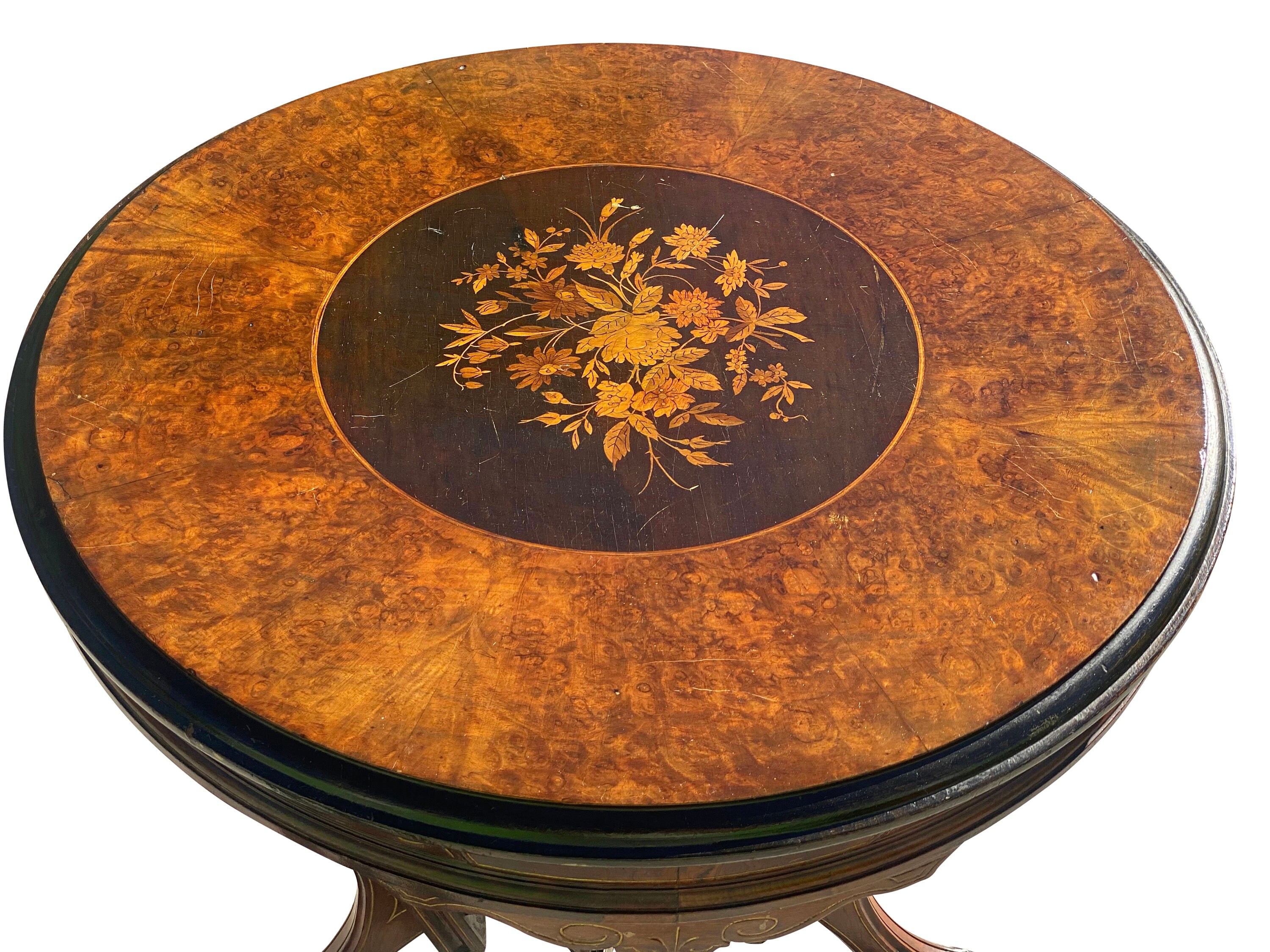 Victorian Renaissance Revival Burled Walnut Floral Marquetry - Etsy