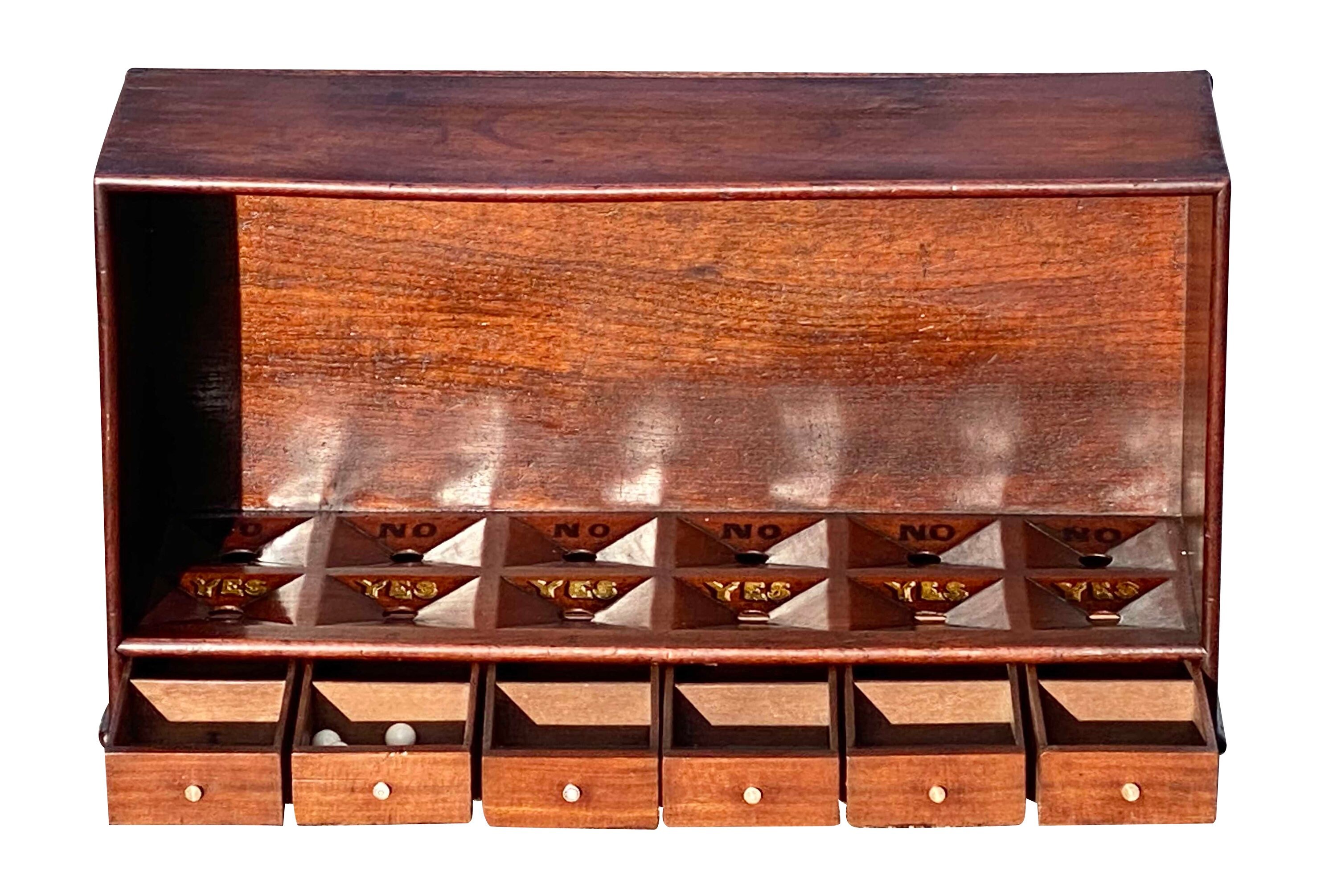 19th Century Antique Victorian Mahogany Voting / Ballot Box ~ Freemason ...