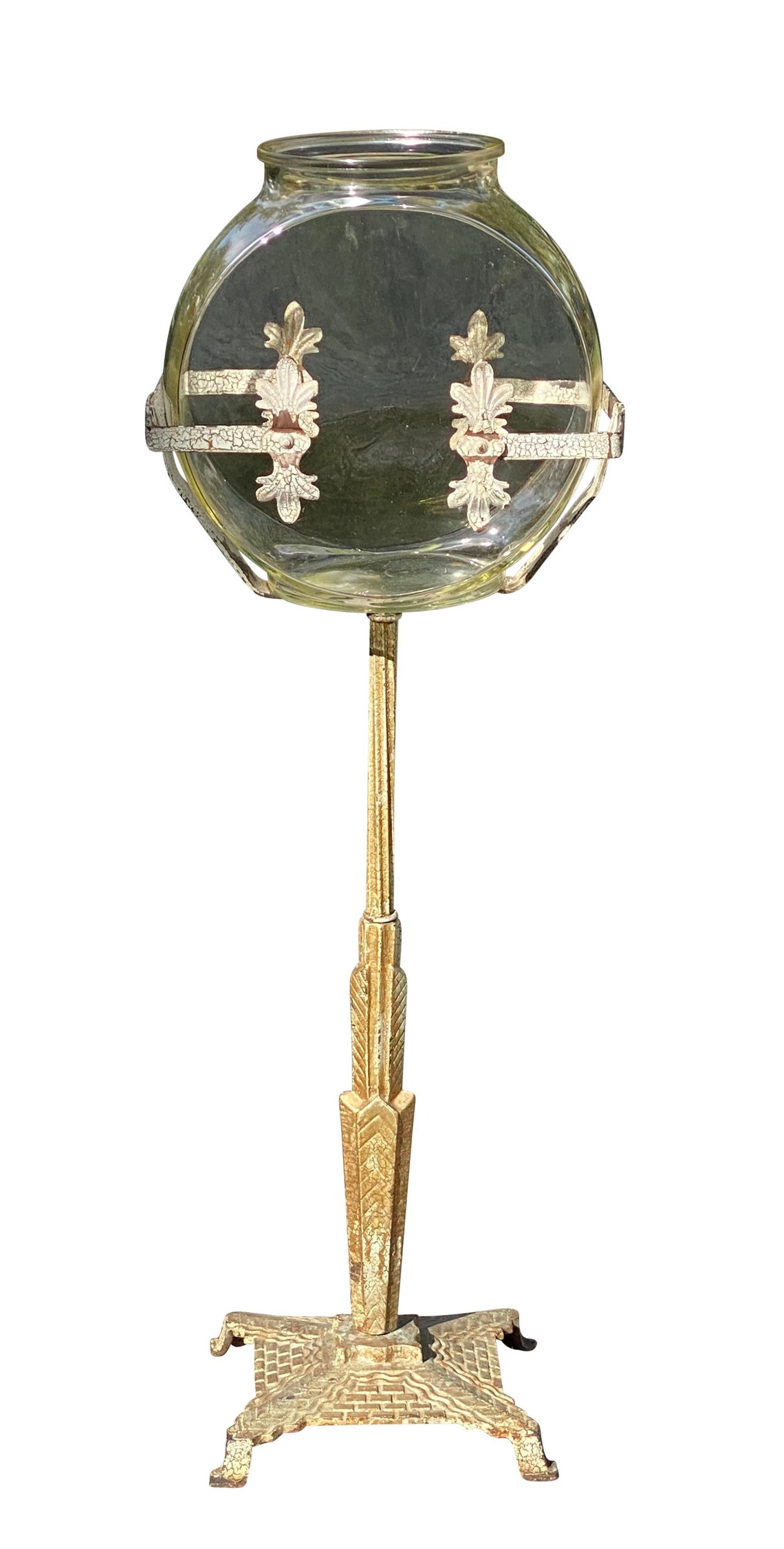 Antique Art Deco Metal Fish Bowl Stand - Etsy