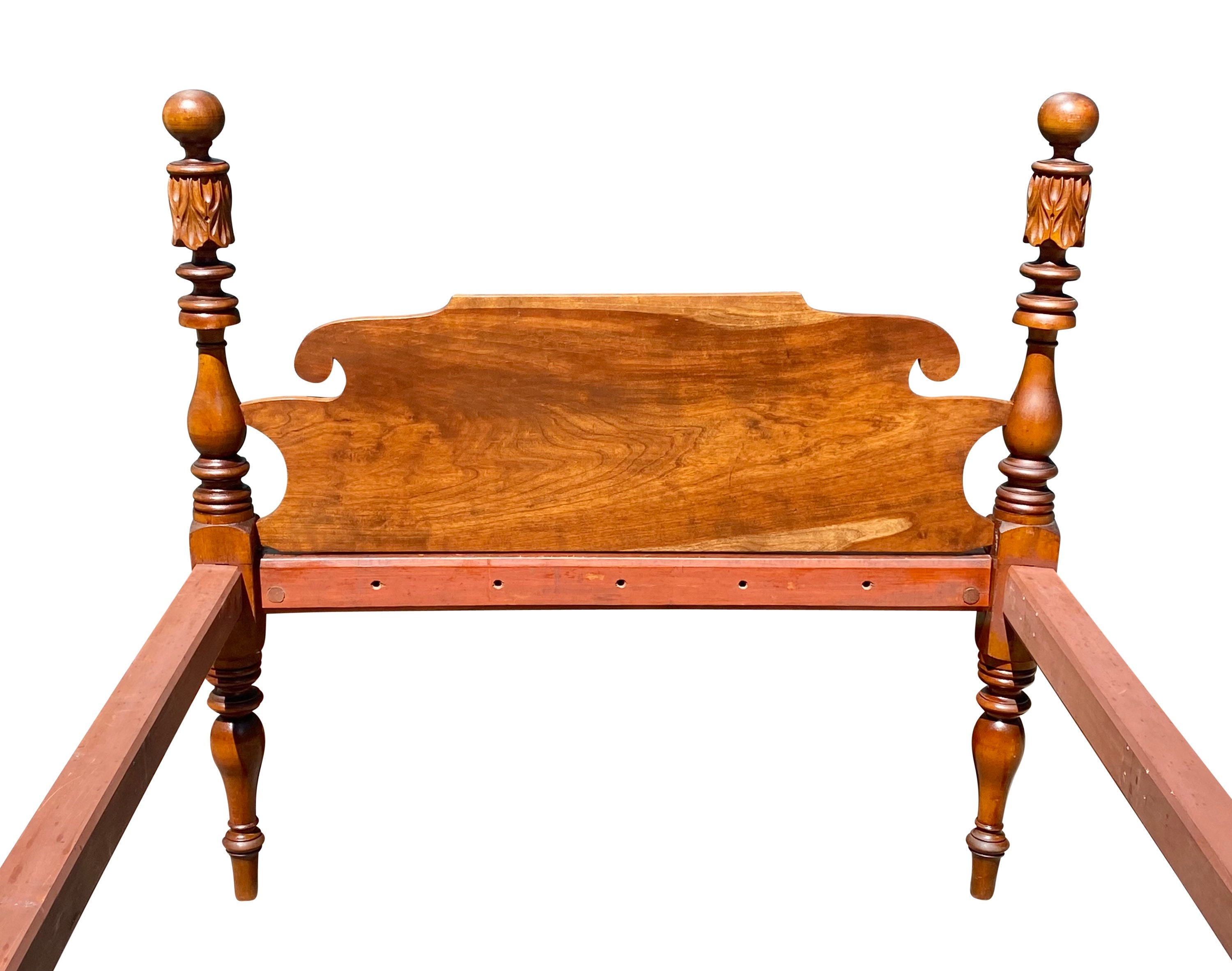 Antique Sheraton Cherry Carved Cannonball Rope Bed - Etsy