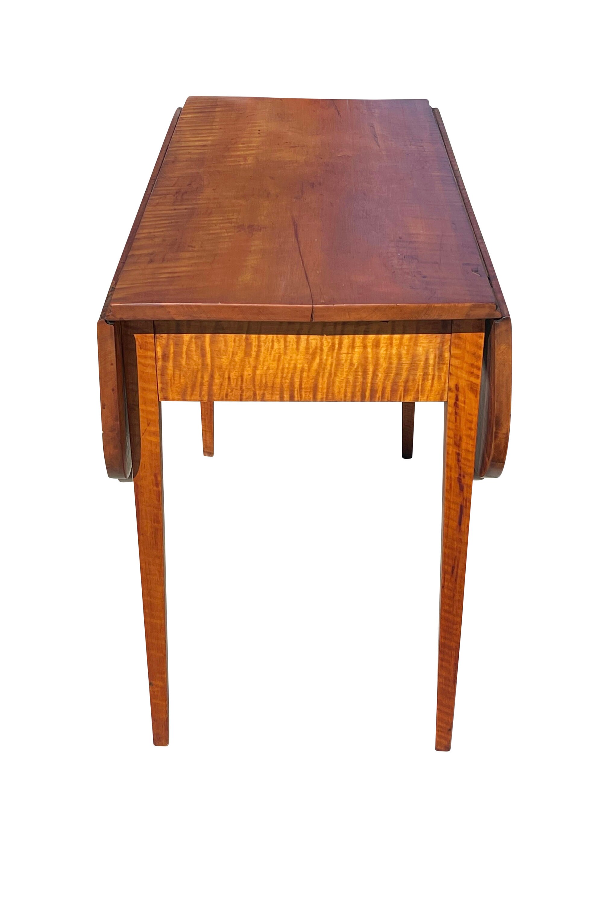 Antique Federal Period Hepplewhite Tiger Maple Drop Leaf Table With ...