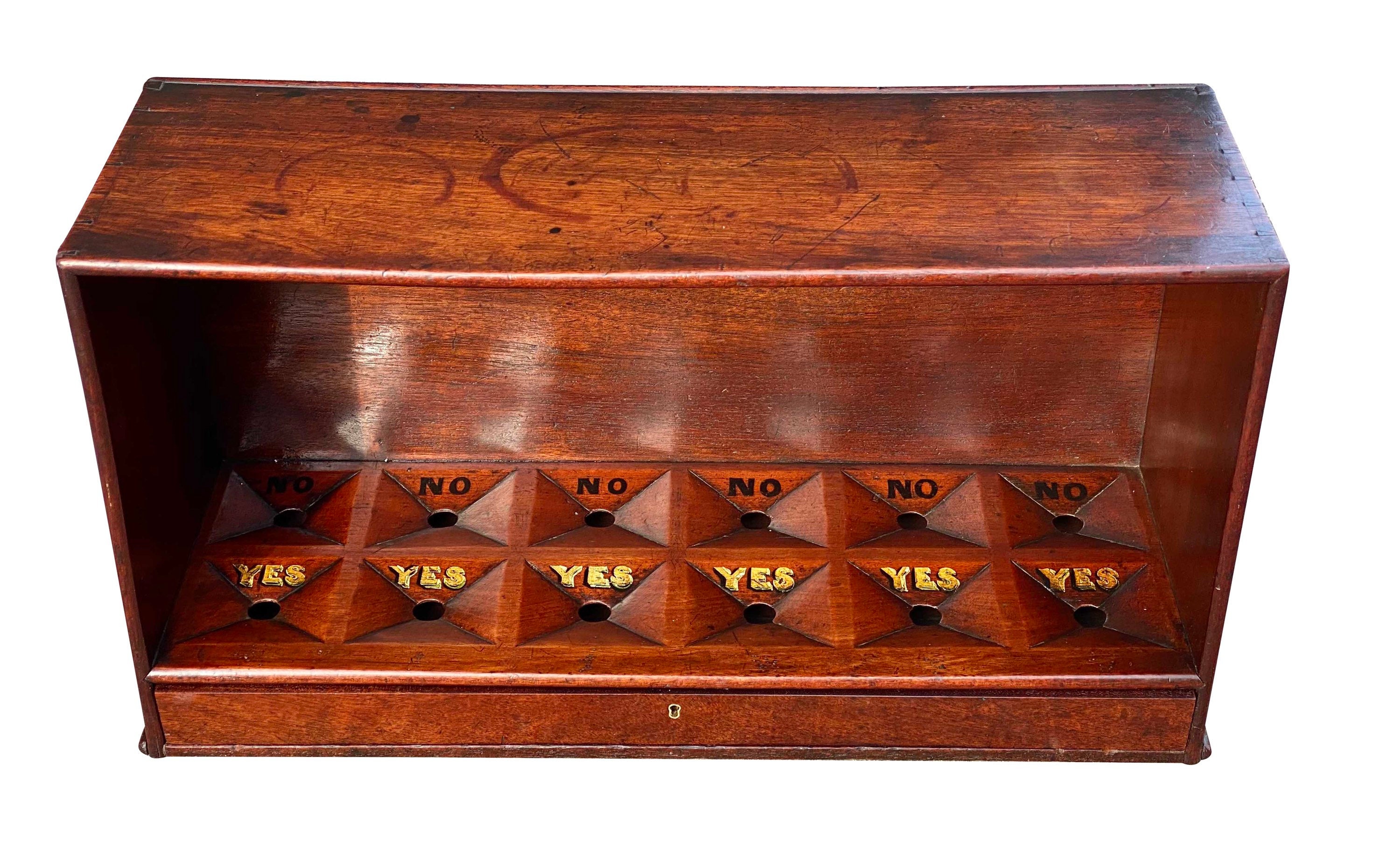 19th Century Antique Victorian Mahogany Voting / Ballot Box Freemason ...