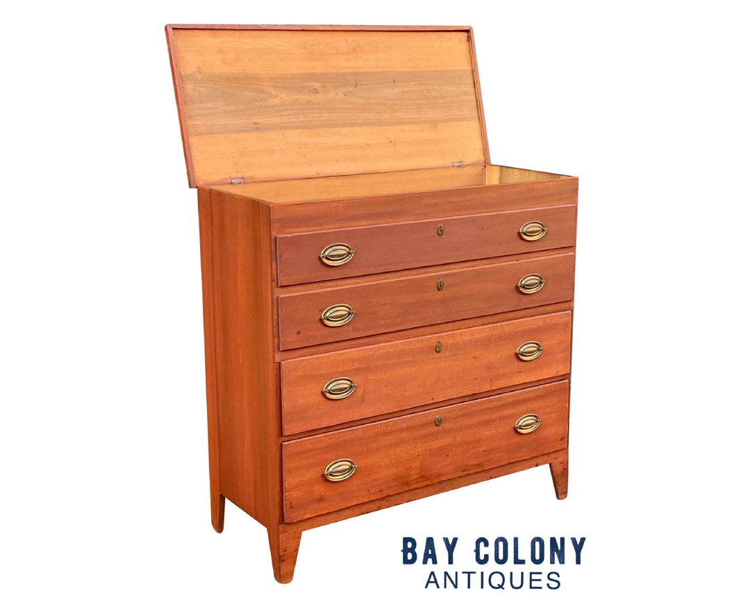 Antique Hepplewhite Tulip Poplar Lift Top Blanket Box / Mule Chest - Etsy