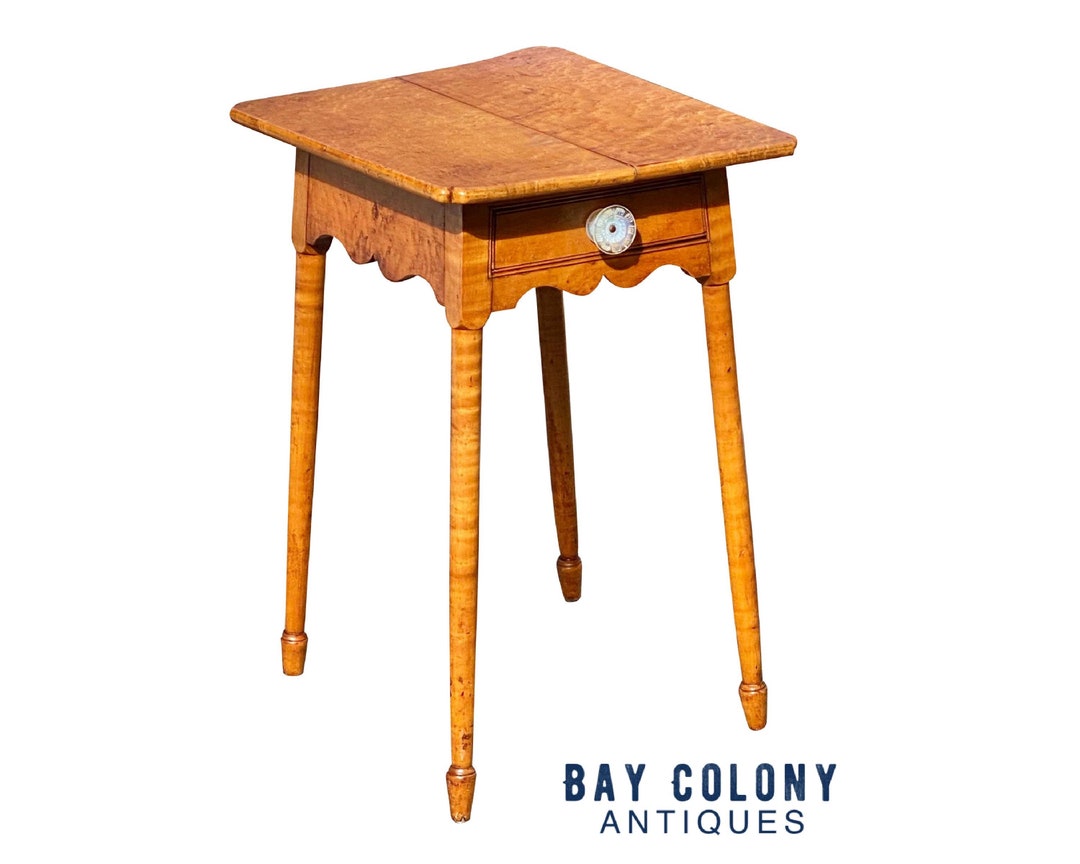 18th Century Antique Birds Eye Maple & Tiger Maple Hepplewhite Work ...