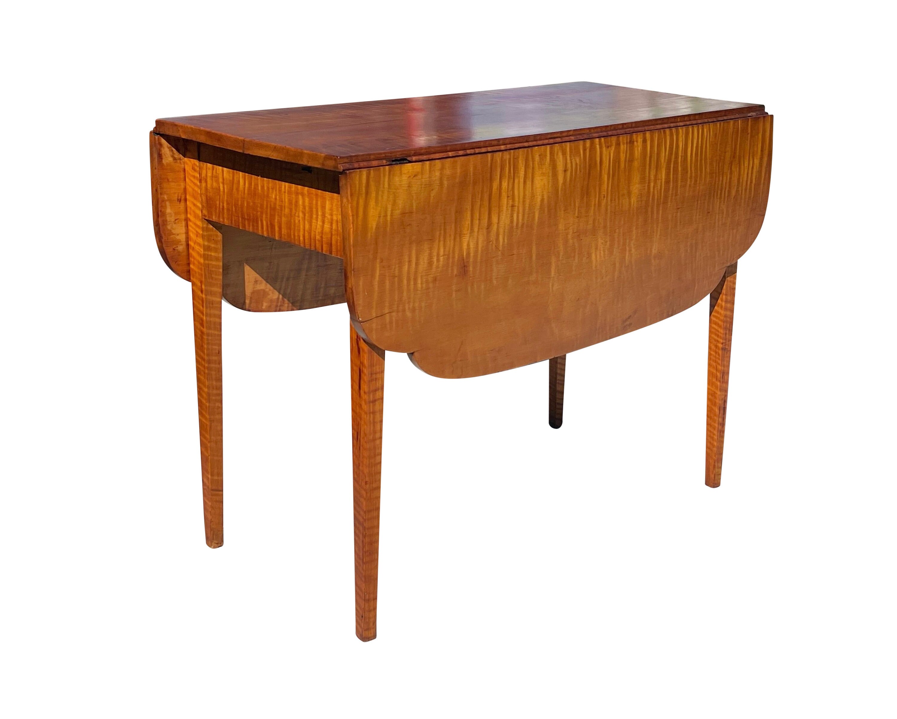 Antique Federal Period Hepplewhite Tiger Maple Drop Leaf Table With ...