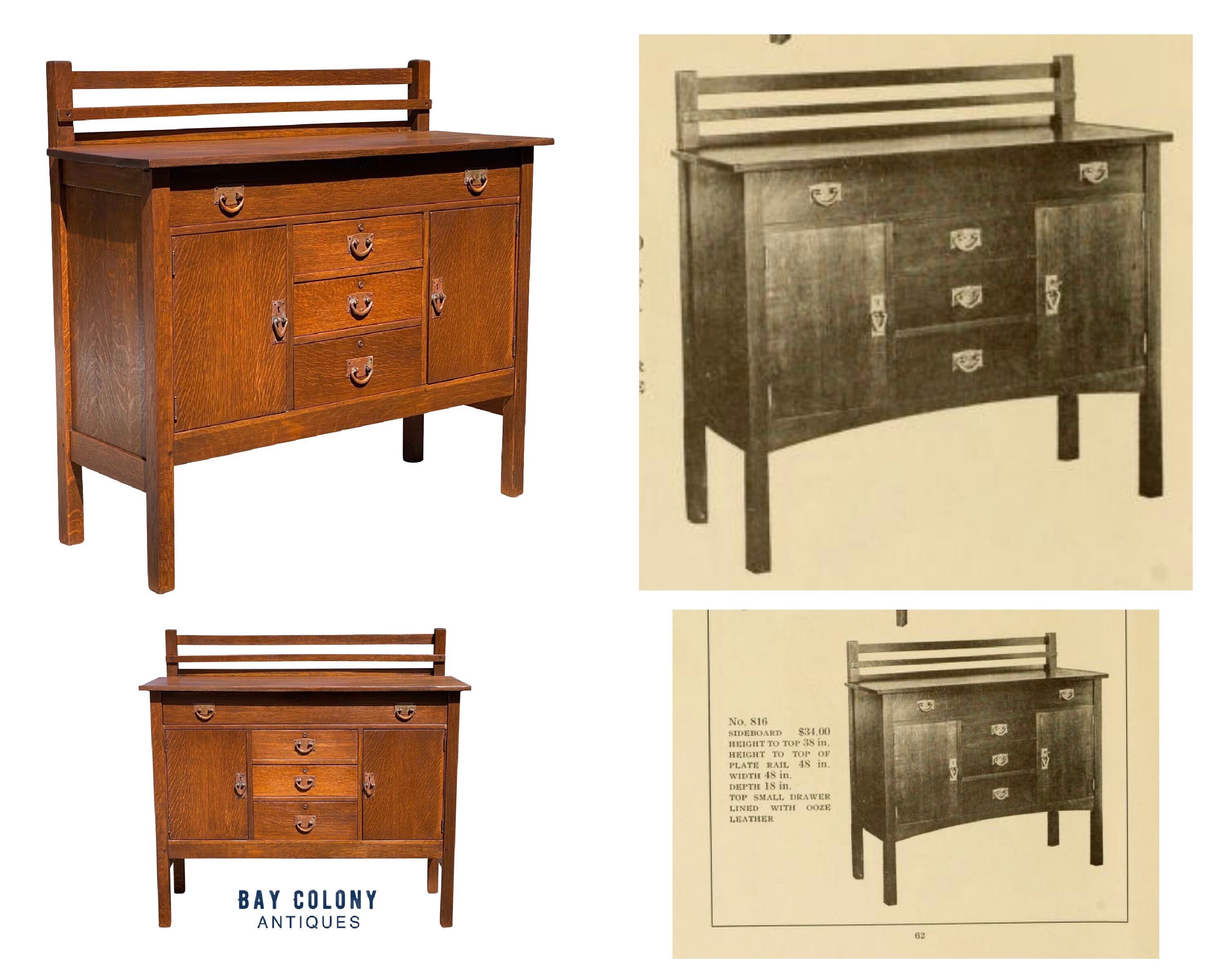 Antique Gustav Stickley Sideboard / Server Signed With Paper Label - Etsy