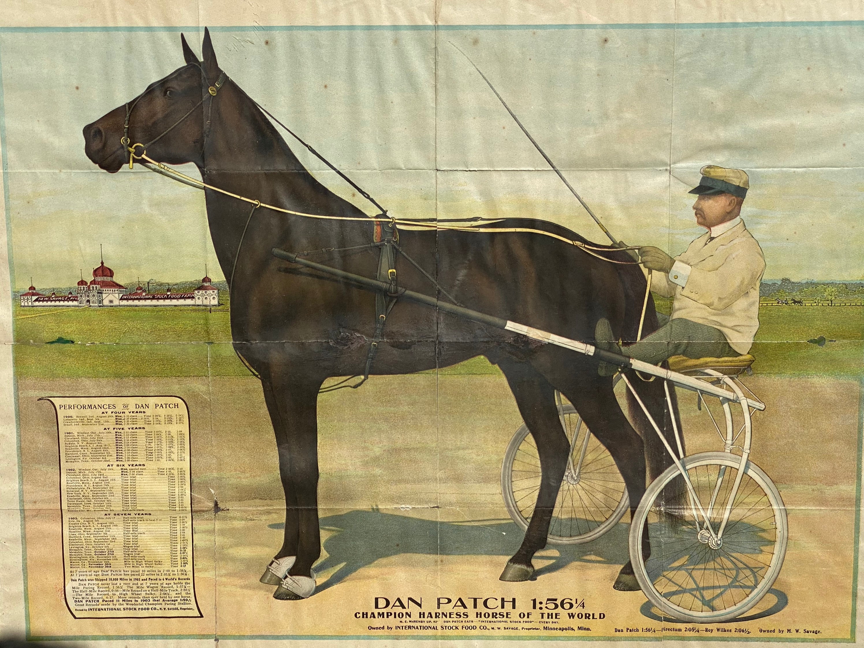 Antique Dan Patch International Stock Food Company Framed Advertisement ...