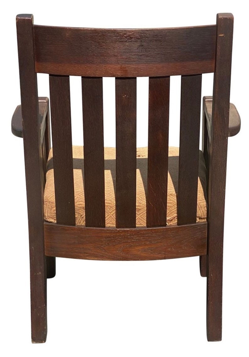 Antique Arts & Crafts Harden Tiger Oak Slatted Arm Chair - Etsy