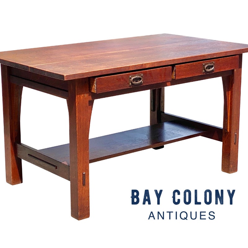 Antique Library Table - Etsy