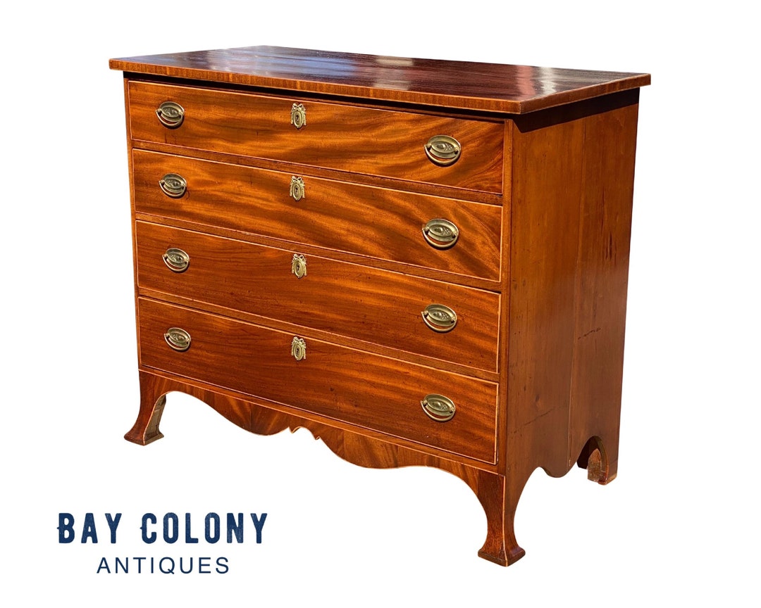 Antique Federal Period Mahogany Chest of Drawers / Dresser - Etsy