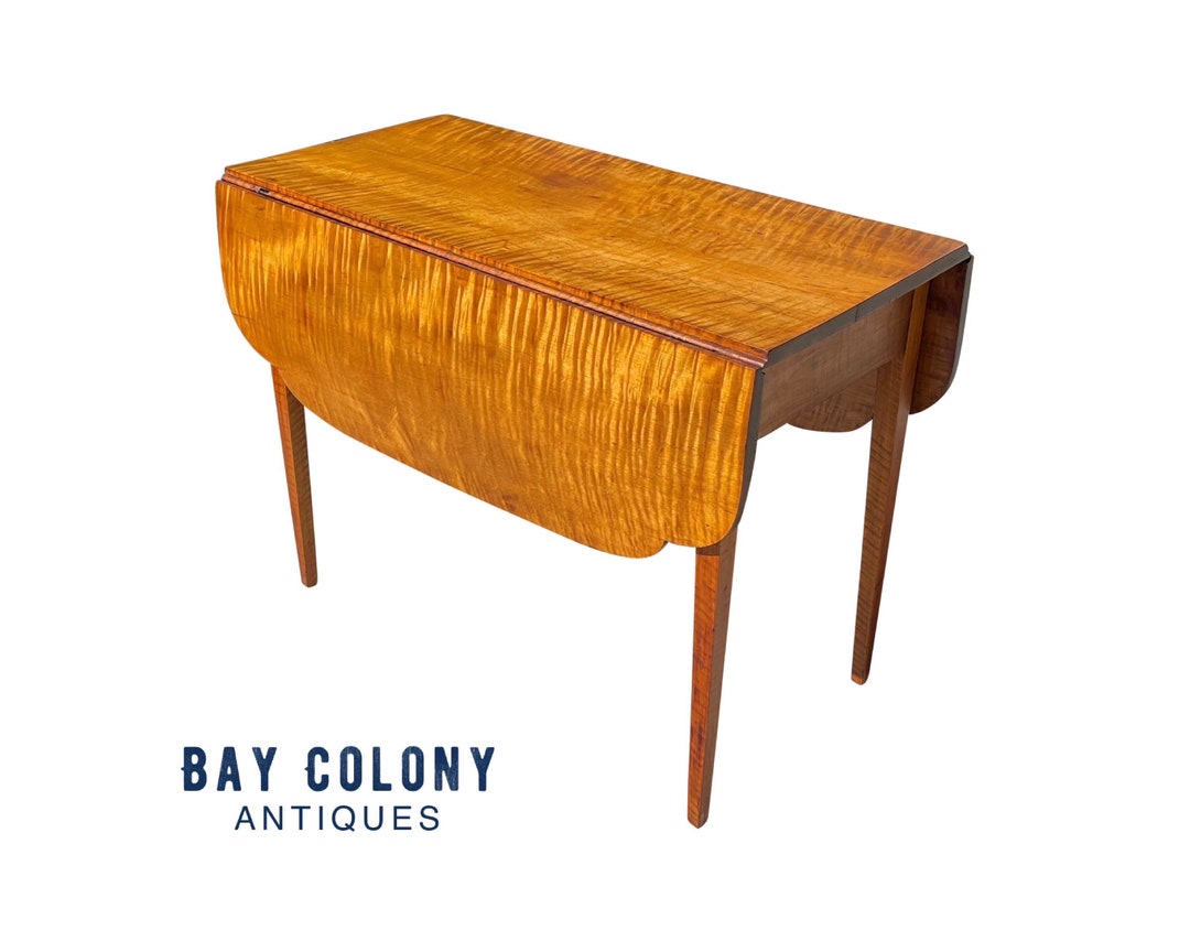 Antique Federal Period Hepplewhite Tiger Maple Drop Leaf Table With Ovolo Top - Etsy
