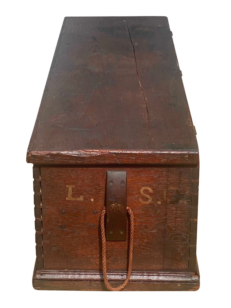 18th Century Antique Walnut Canted Sea Chest Rifle Box / Munitions ...