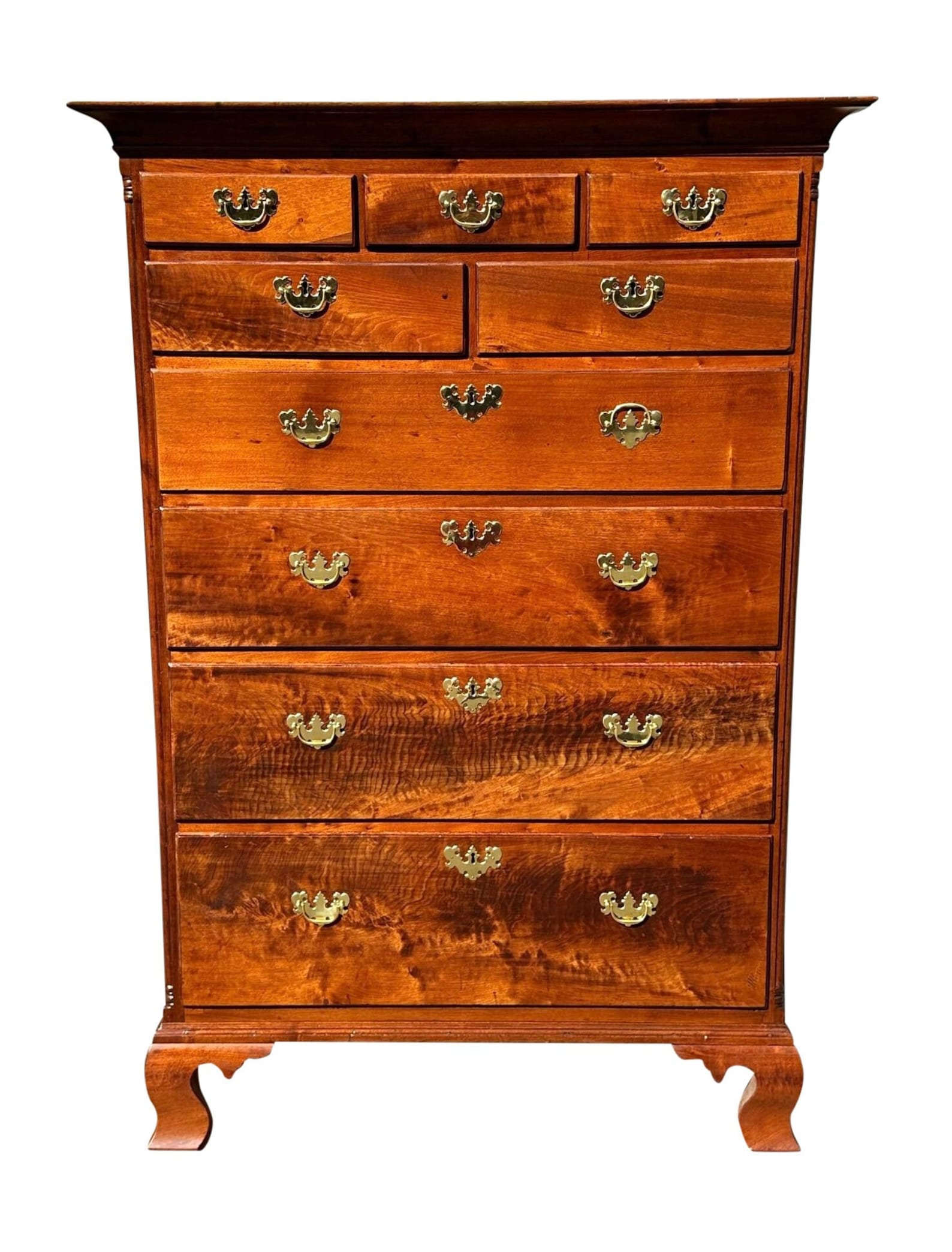 Important Queen Anne Walnut Eastern Pennsylvania Tall Chest on Ogee ...