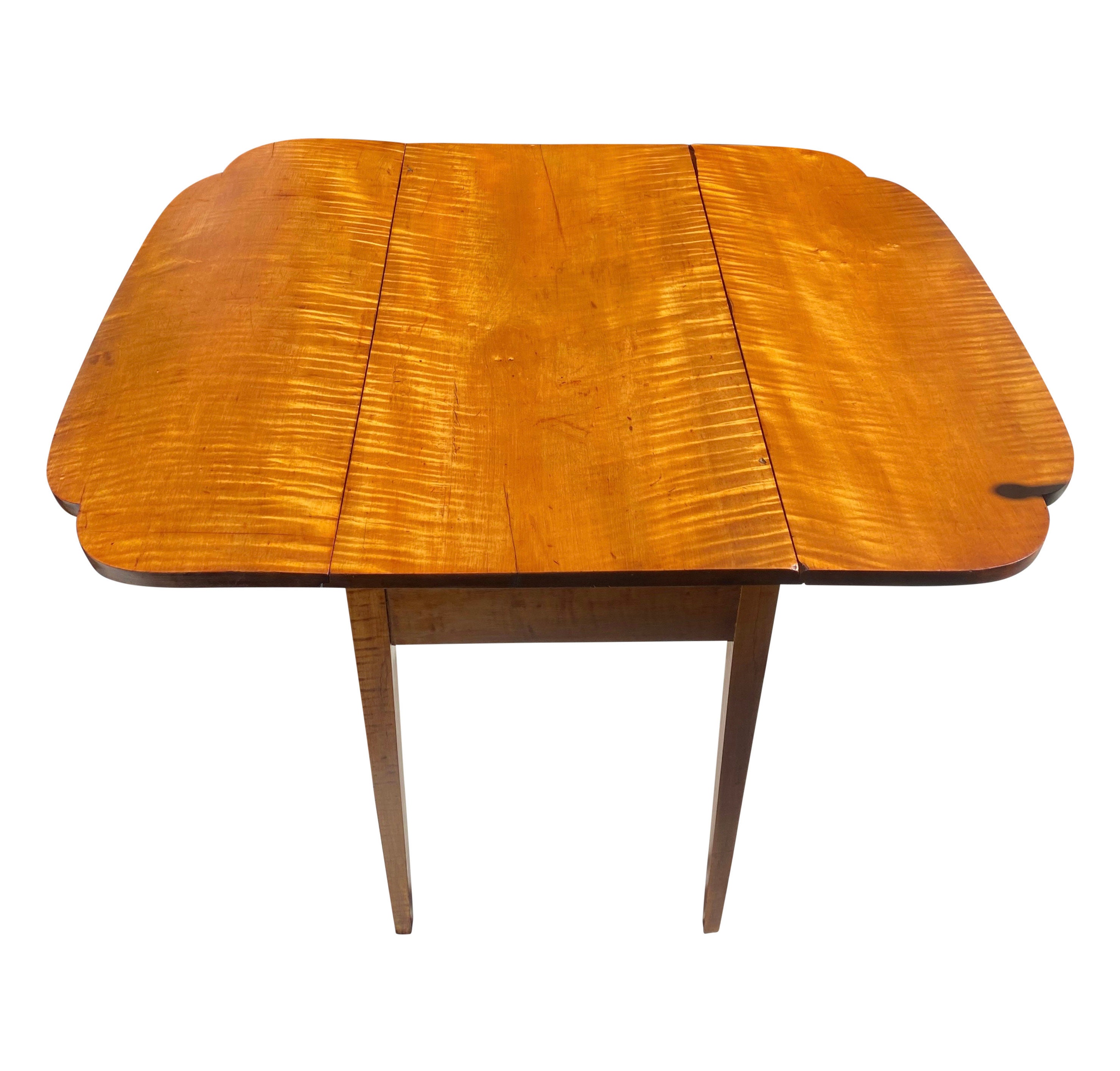 Antique Federal Period Hepplewhite Tiger Maple Drop Leaf Table With ...