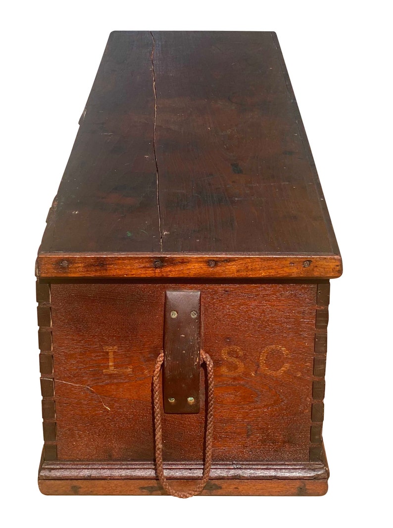 18th Century Antique Walnut Canted Sea Chest Rifle Box / Munitions ...