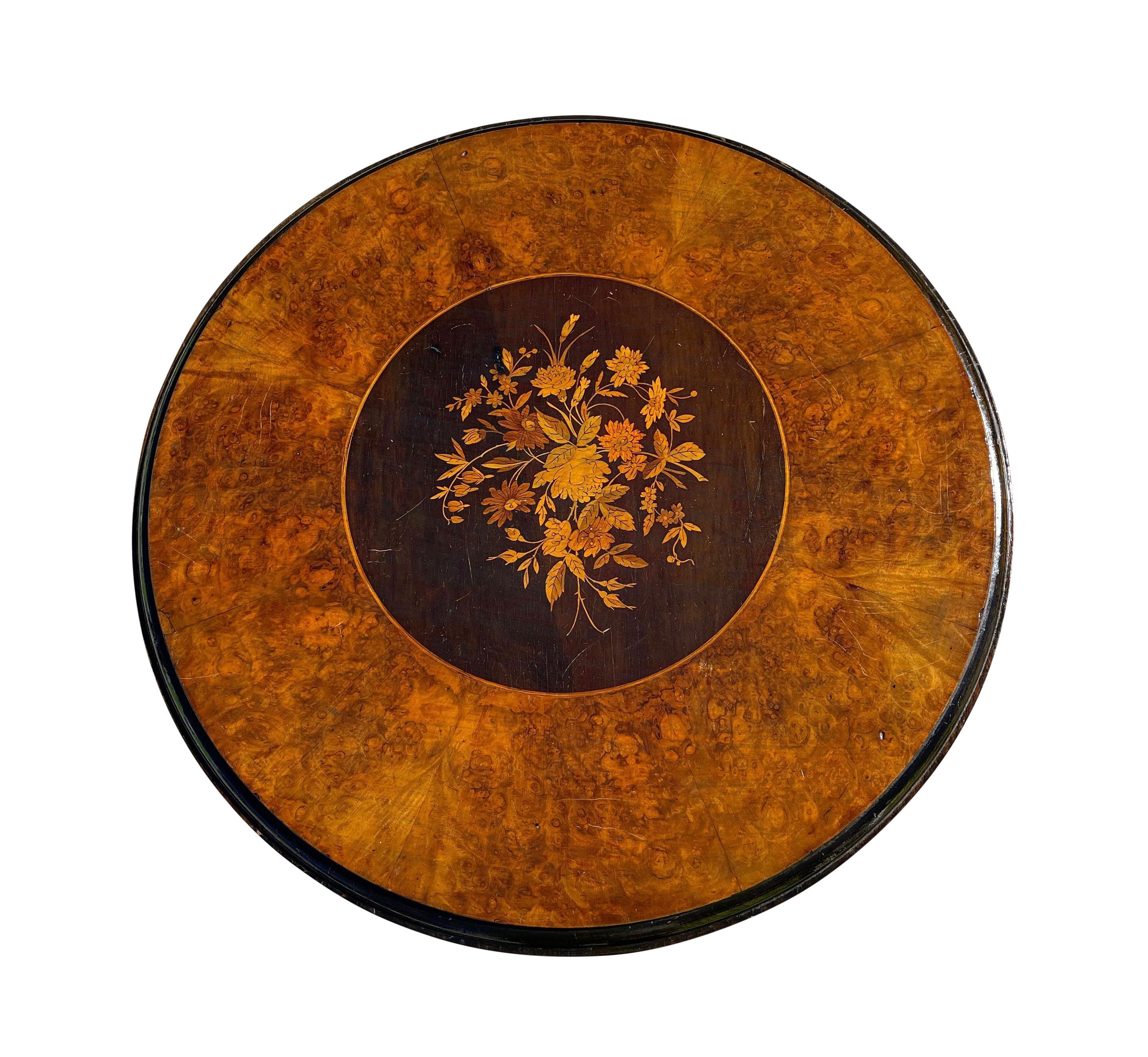 Victorian Renaissance Revival Burled Walnut Floral Marquetry - Etsy