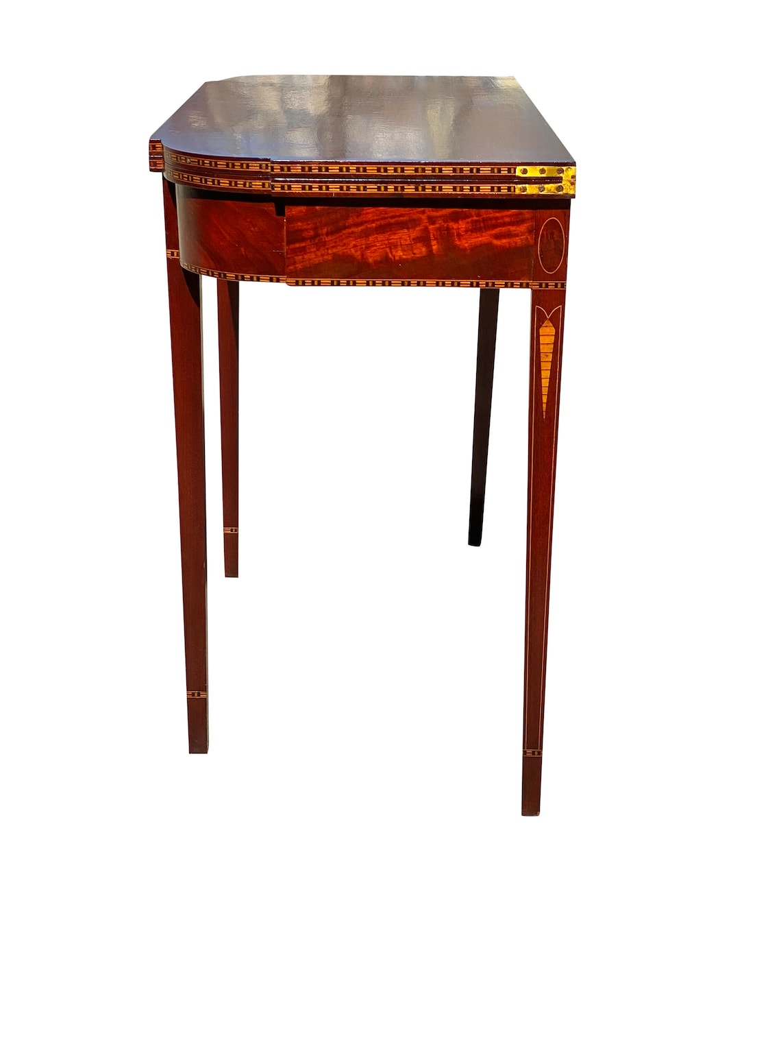 Antique Federal Style Mahogany Card Table / Game Table With Icicle ...