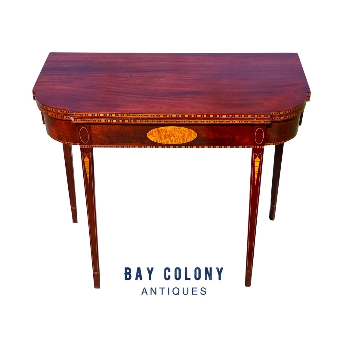 Antique Federal Style Mahogany Card Table / Game Table With Icicle ...