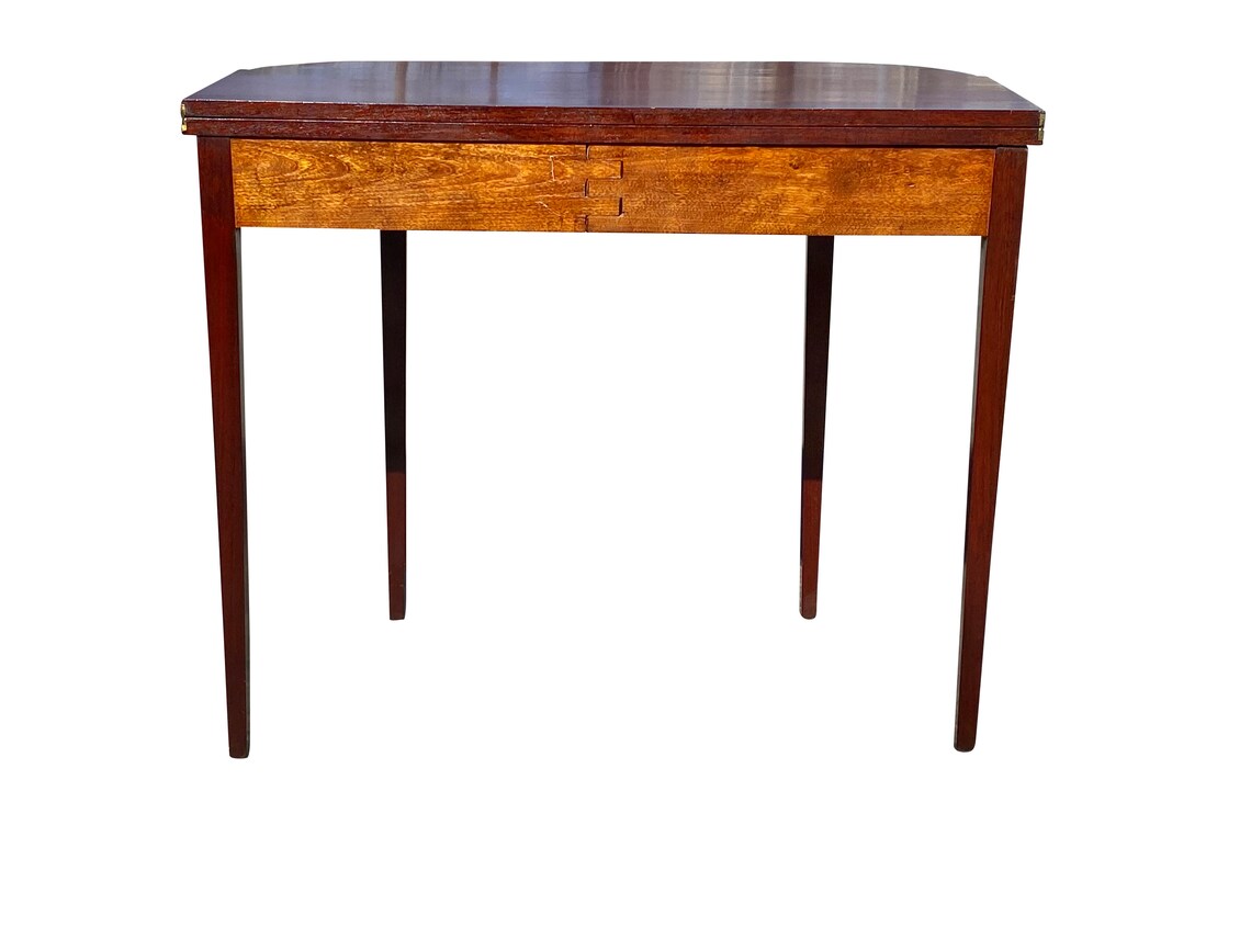 Antique Federal Style Mahogany Card Table / Game Table With Icicle ...
