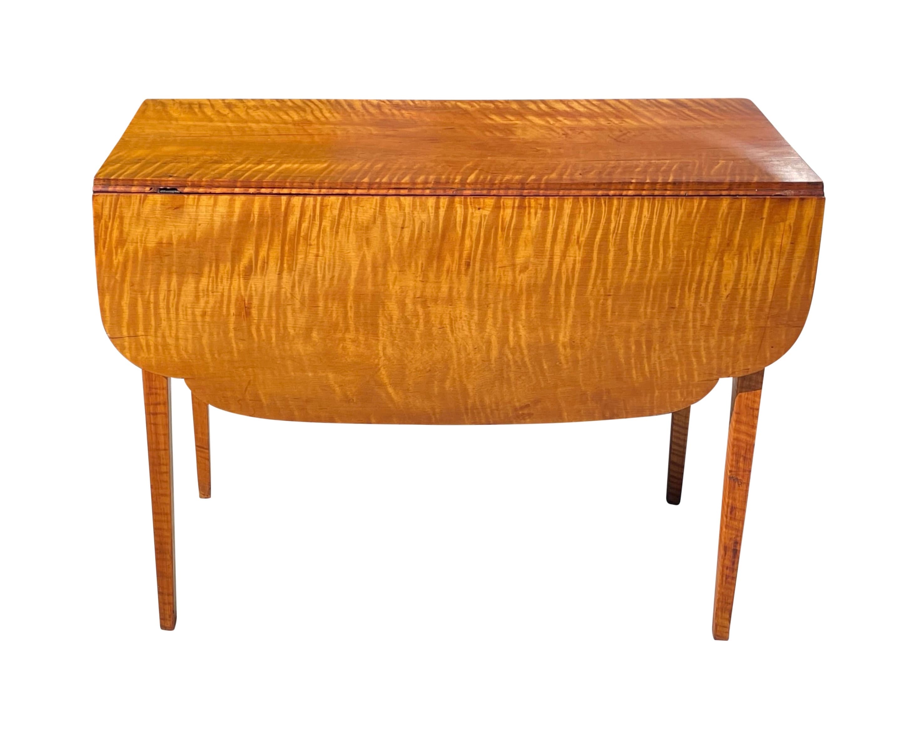 Antique Federal Period Hepplewhite Tiger Maple Drop Leaf Table With ...
