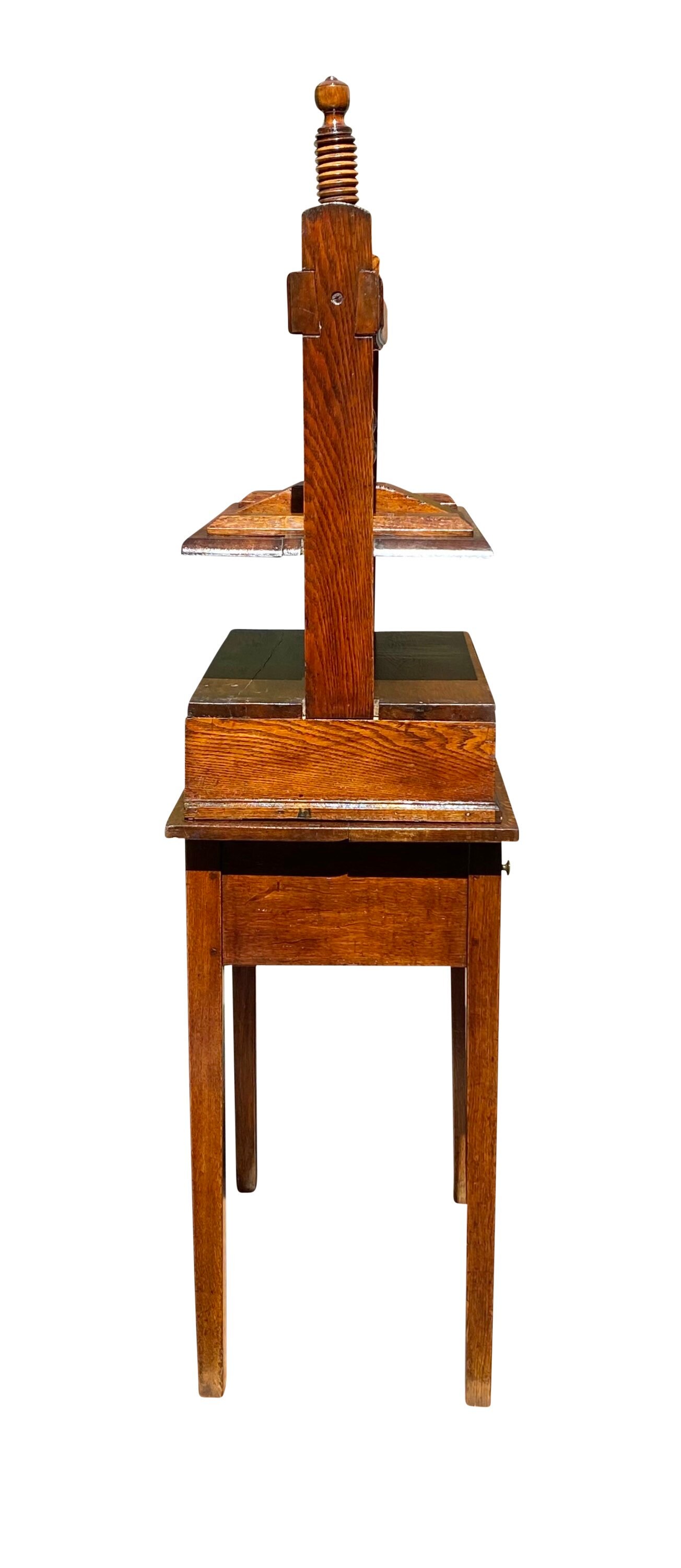 18th C Antique English Tiger Oak Book Press on Stand With 2 - Etsy