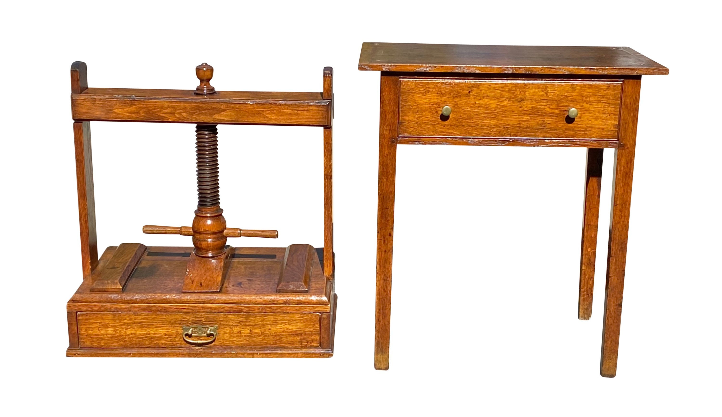 18th C Antique English Tiger Oak Book Press on Stand With 2 - Etsy