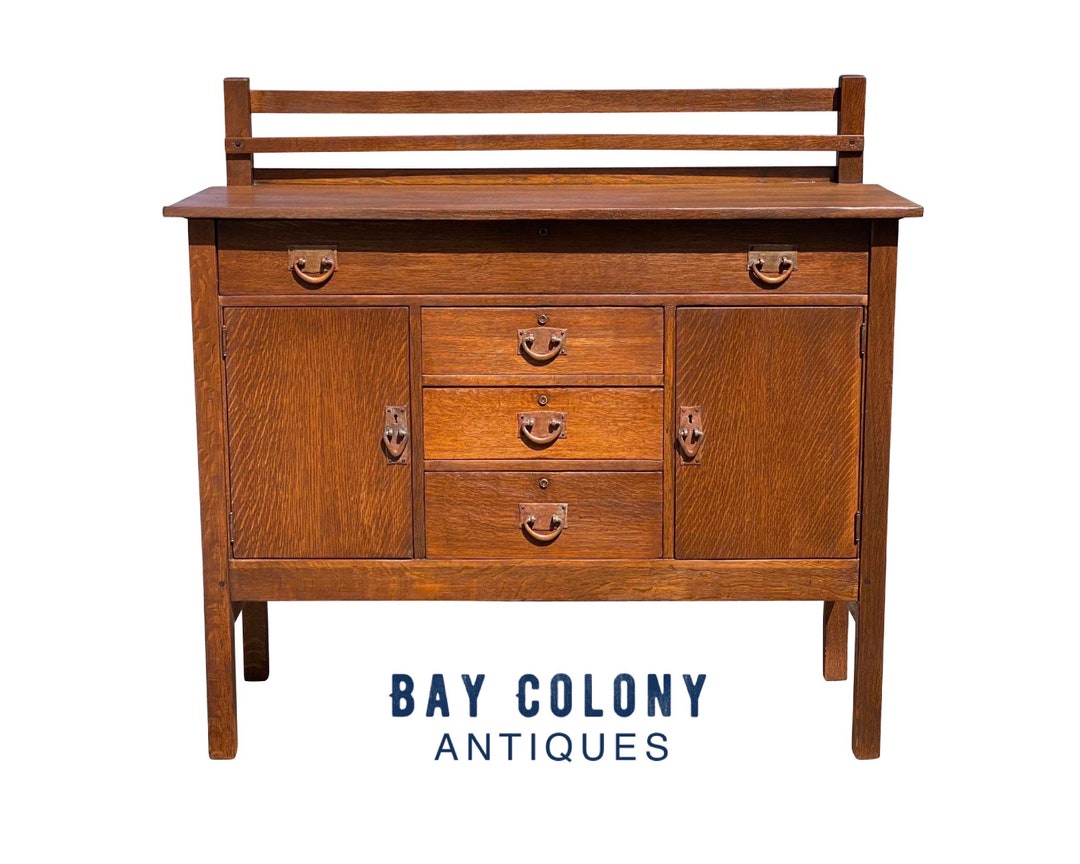 Antique Gustav Stickley Sideboard / Server Signed With Paper Label - Etsy
