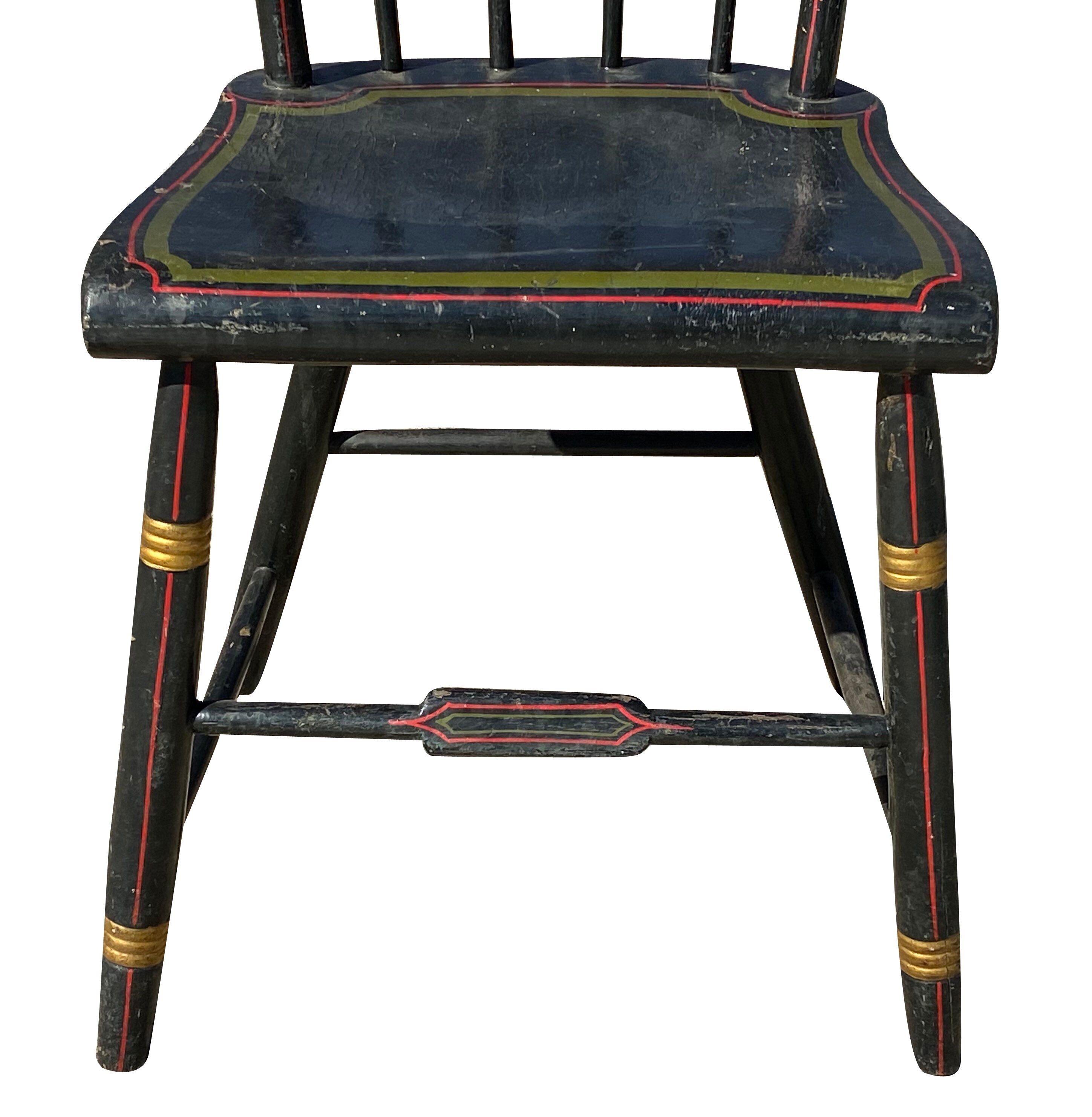 Antique Set of 4 Thumb Back Fancy Paint Chairs - Etsy