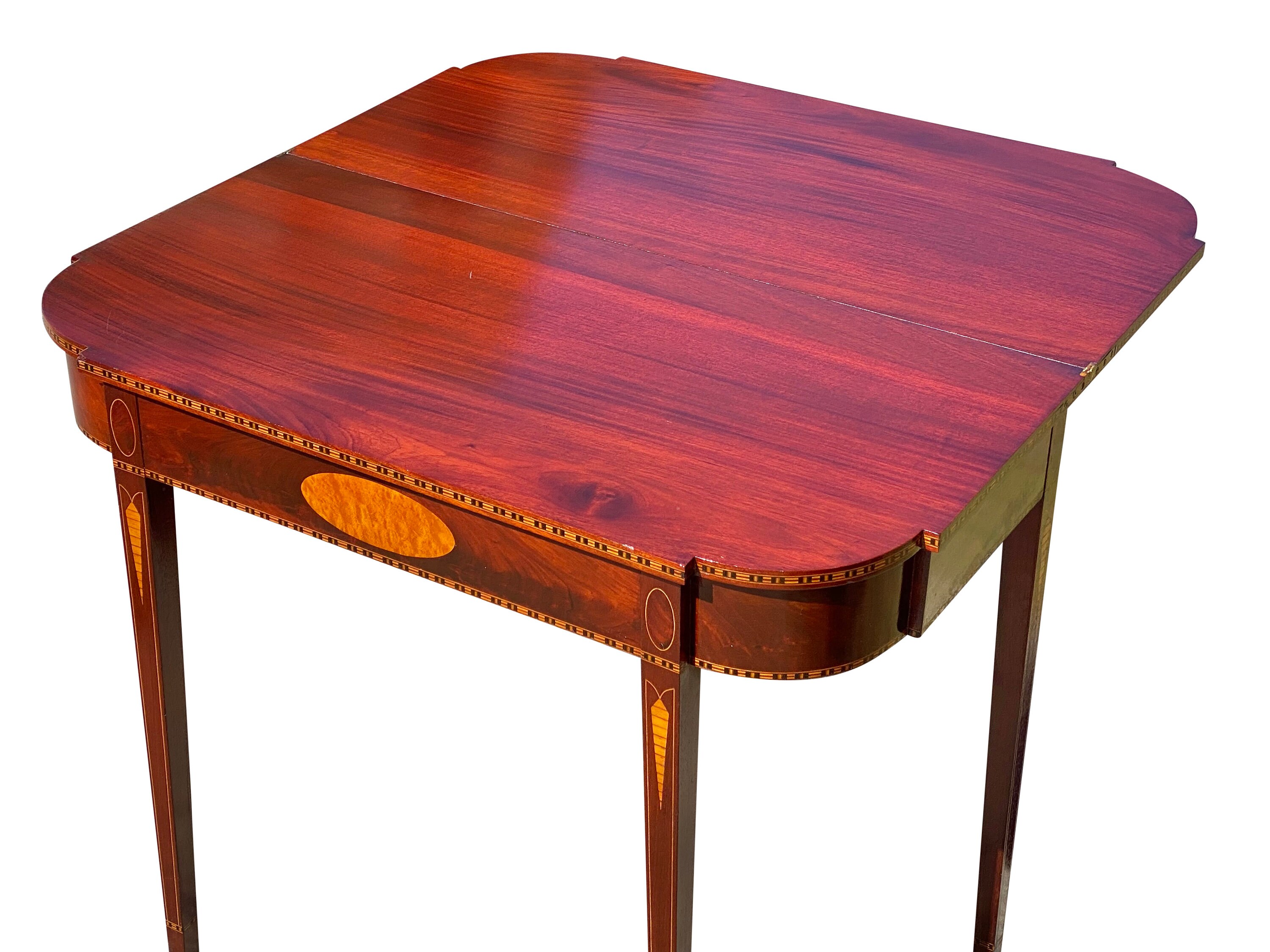 Antique Federal Style Mahogany Card Table / Game Table With Icicle ...