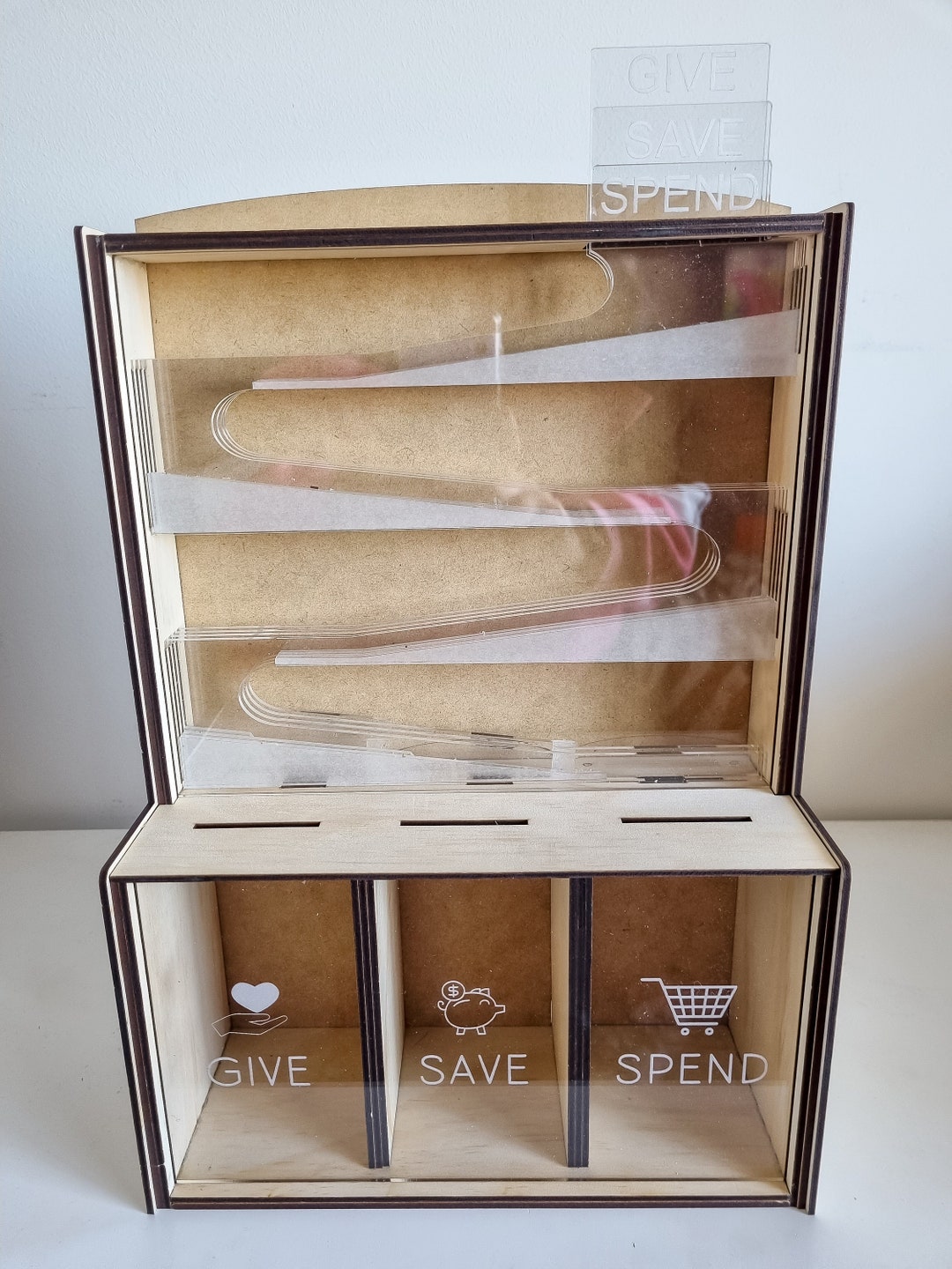 Personalised Give Save Spend Coin Drop Money Box - Etsy Australia