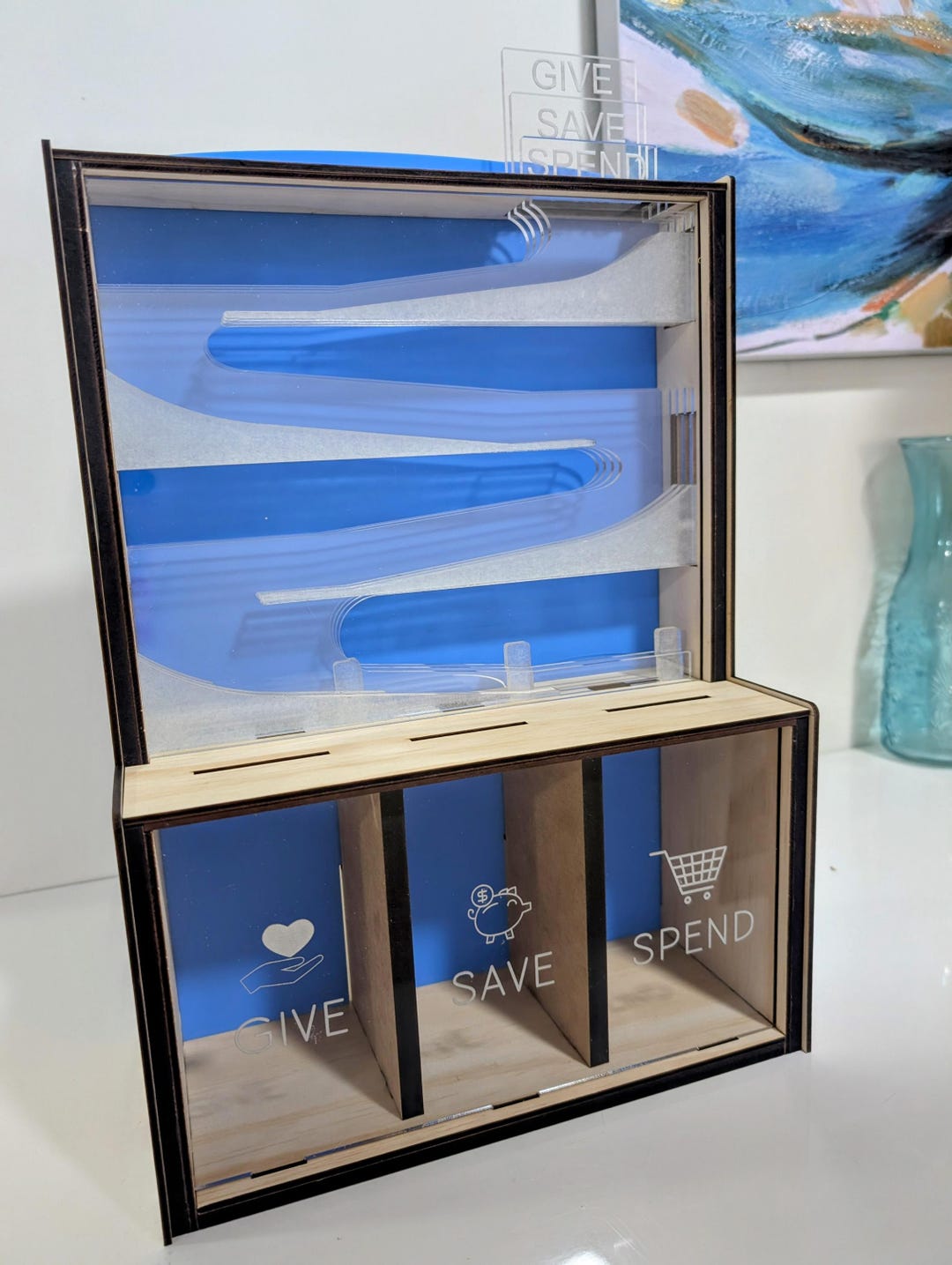 Give Save Spend Coin Drop Money Box - Etsy Australia