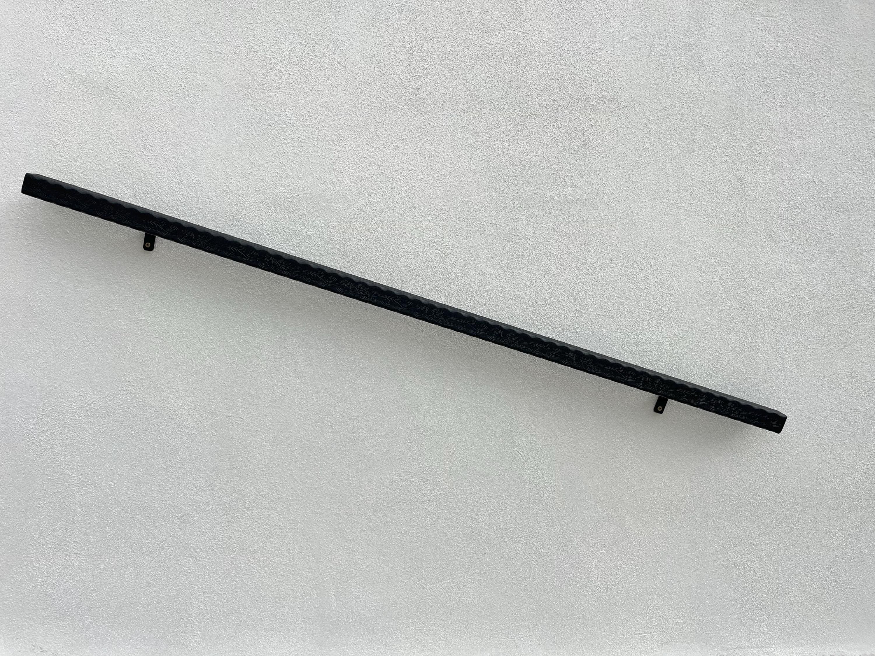 Custom Wrought Iron Handrail – Floral Engraved Wall Rail – Elegant ...