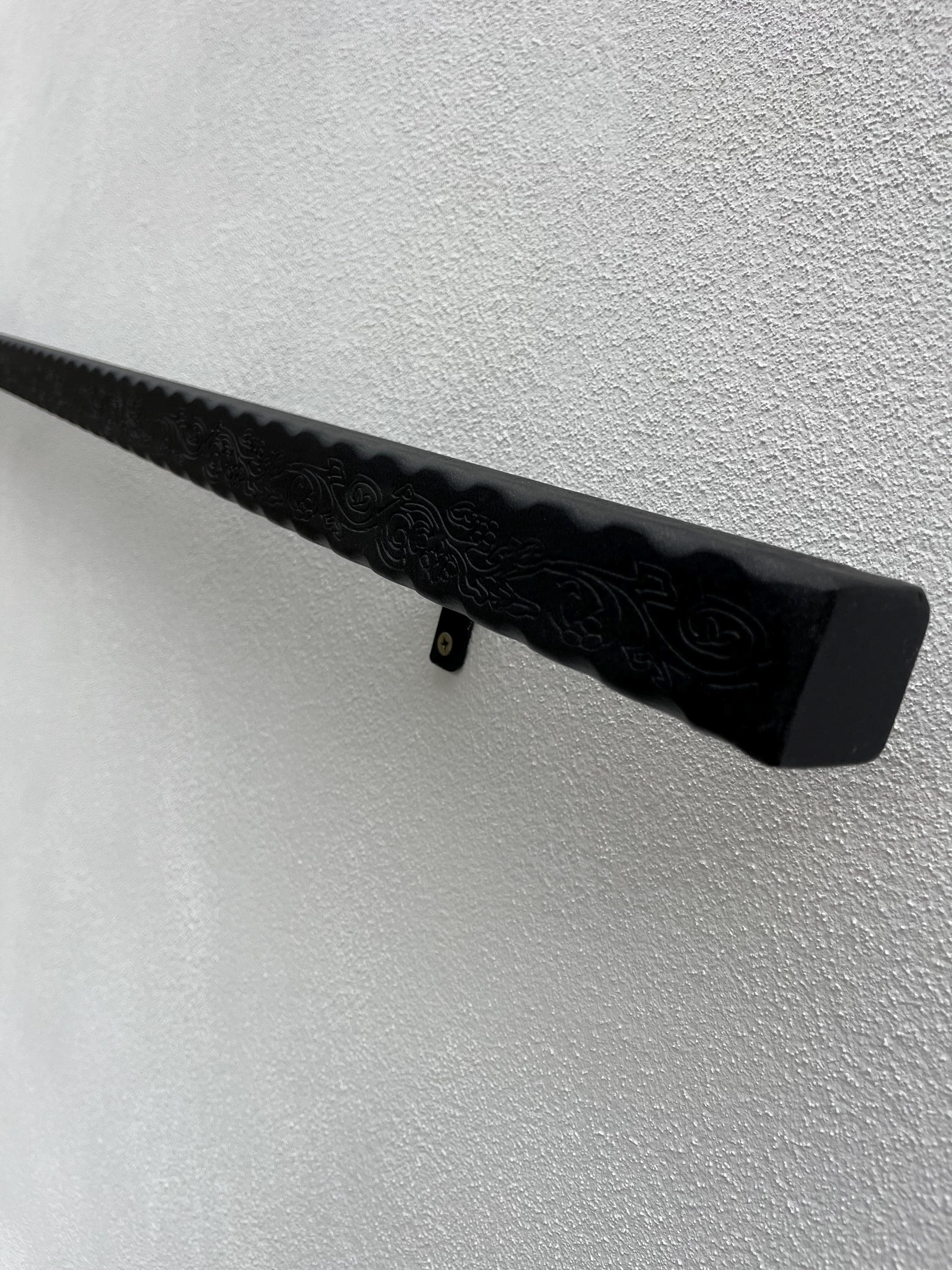 Custom Wrought Iron Handrail – Floral Engraved Wall Rail – Elegant ...