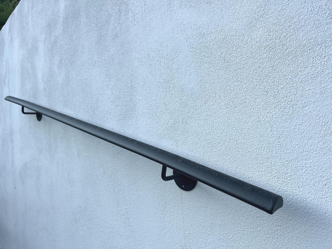 Custom Wrought Iron Handrail: Floral Texture, Wall Mounted Stair Rail ...