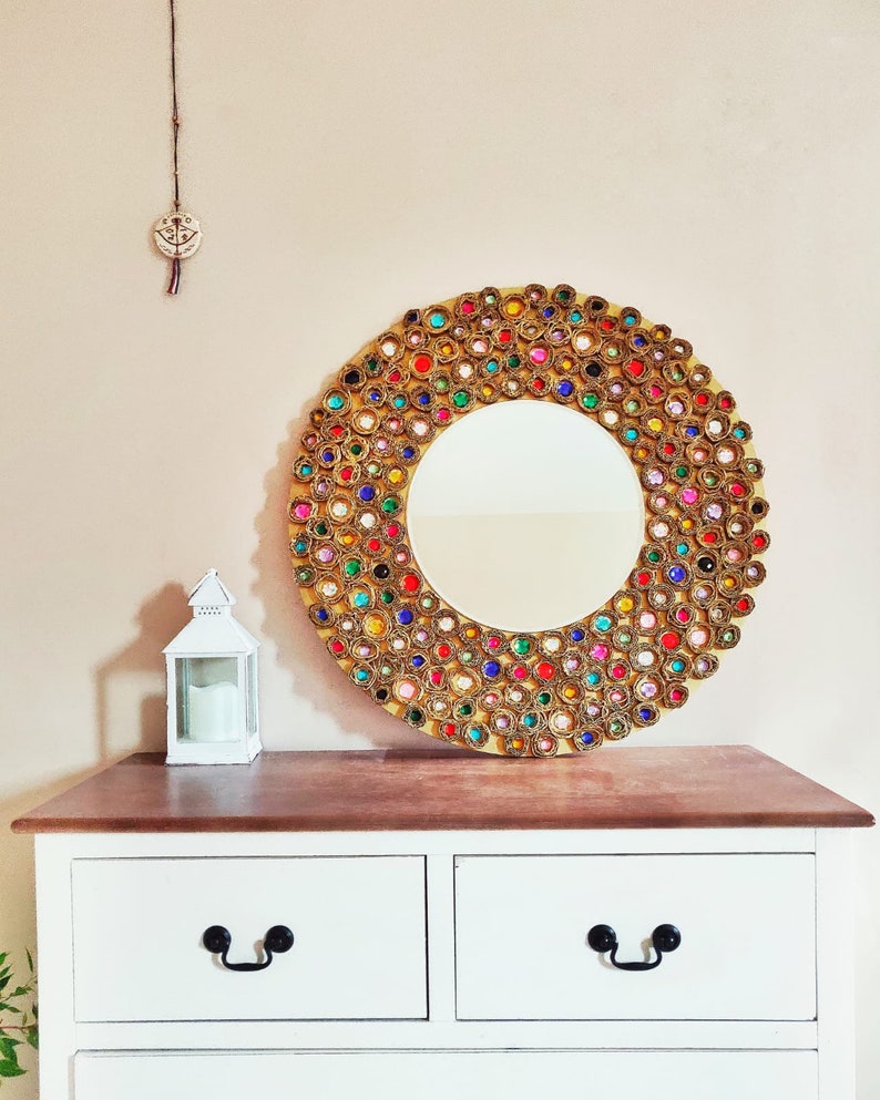 Bejewelled Boho Mirror - Etsy