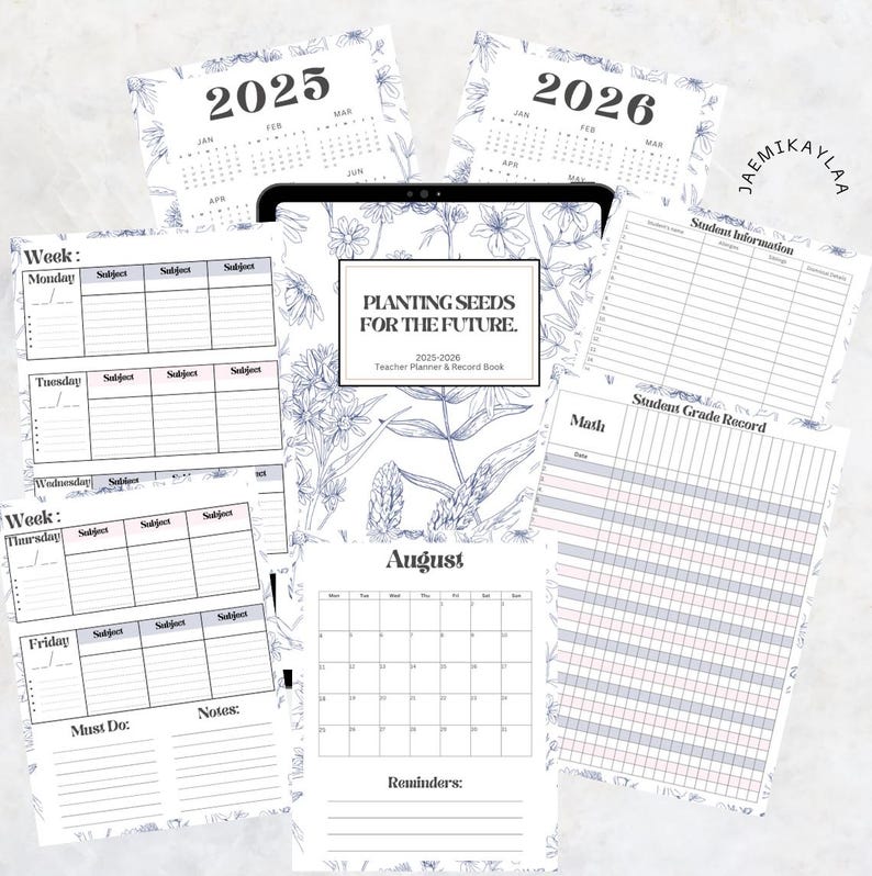 Editable Teacher Planner Canva Template | 2025-2026 Teacher Planner ...