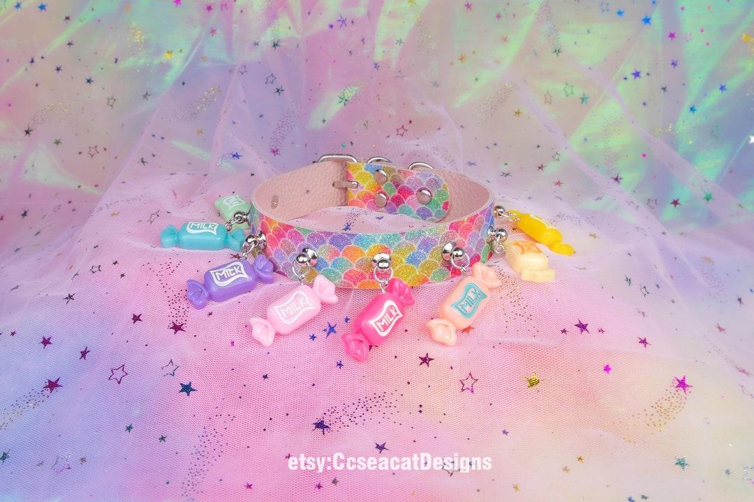 Kawaii Cute Rainbow Color Candy Choker, Necklace - Etsy