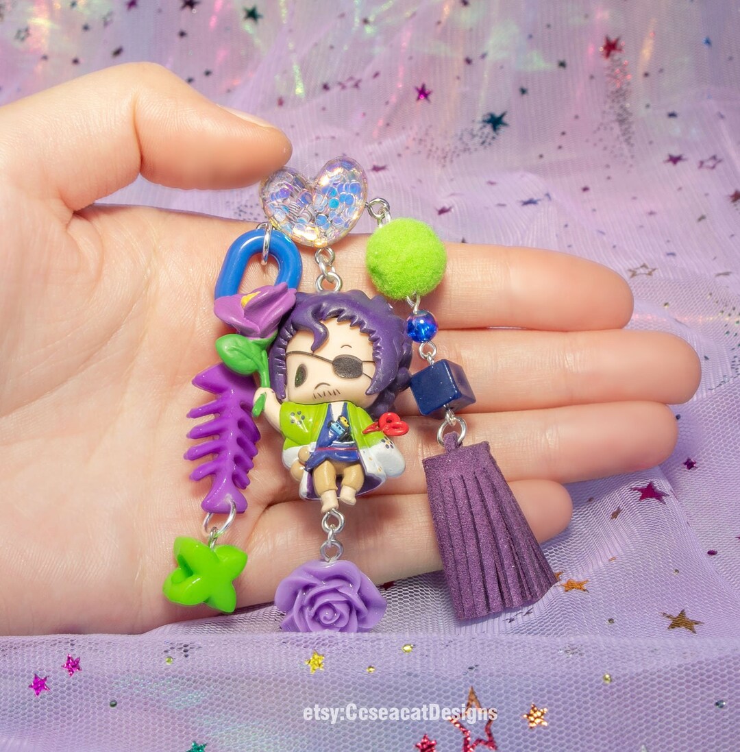 Kawaii Purple Anime Figure With Roses, High Quality Metal, Harajuku ...