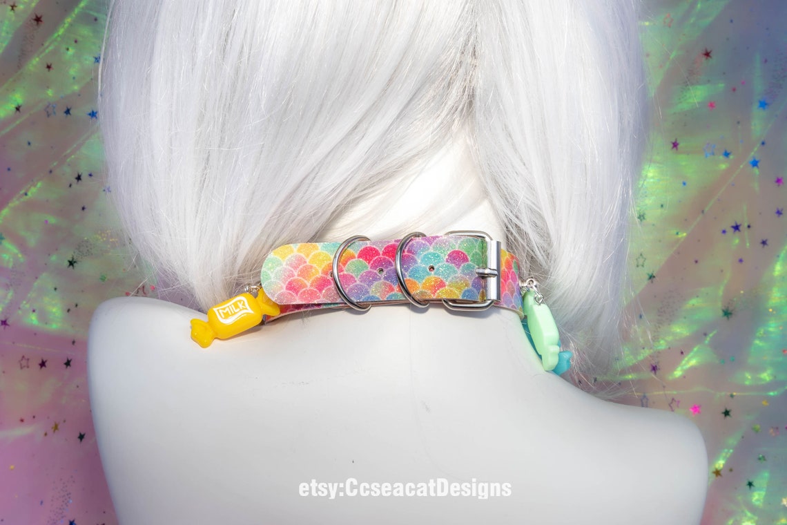 Kawaii Cute Rainbow Color Candy Choker, Necklace - Etsy