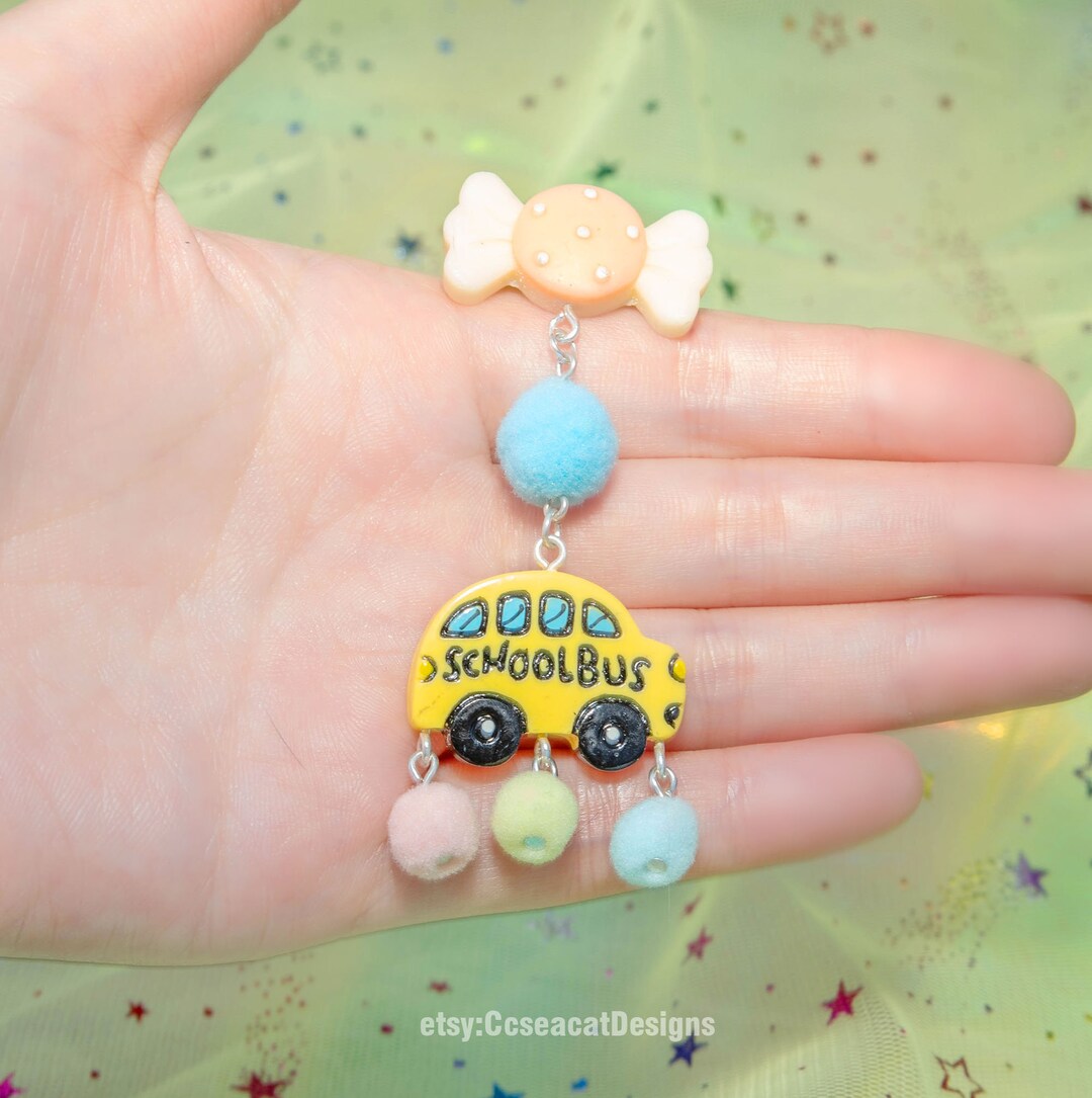 Kawaii Yellow School Bus Earrings - Etsy