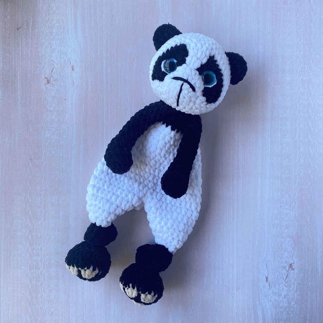 11" Snuggler Panda, Panda Crochet Lovey, Amigurumi Stuffed Animal Gift ...